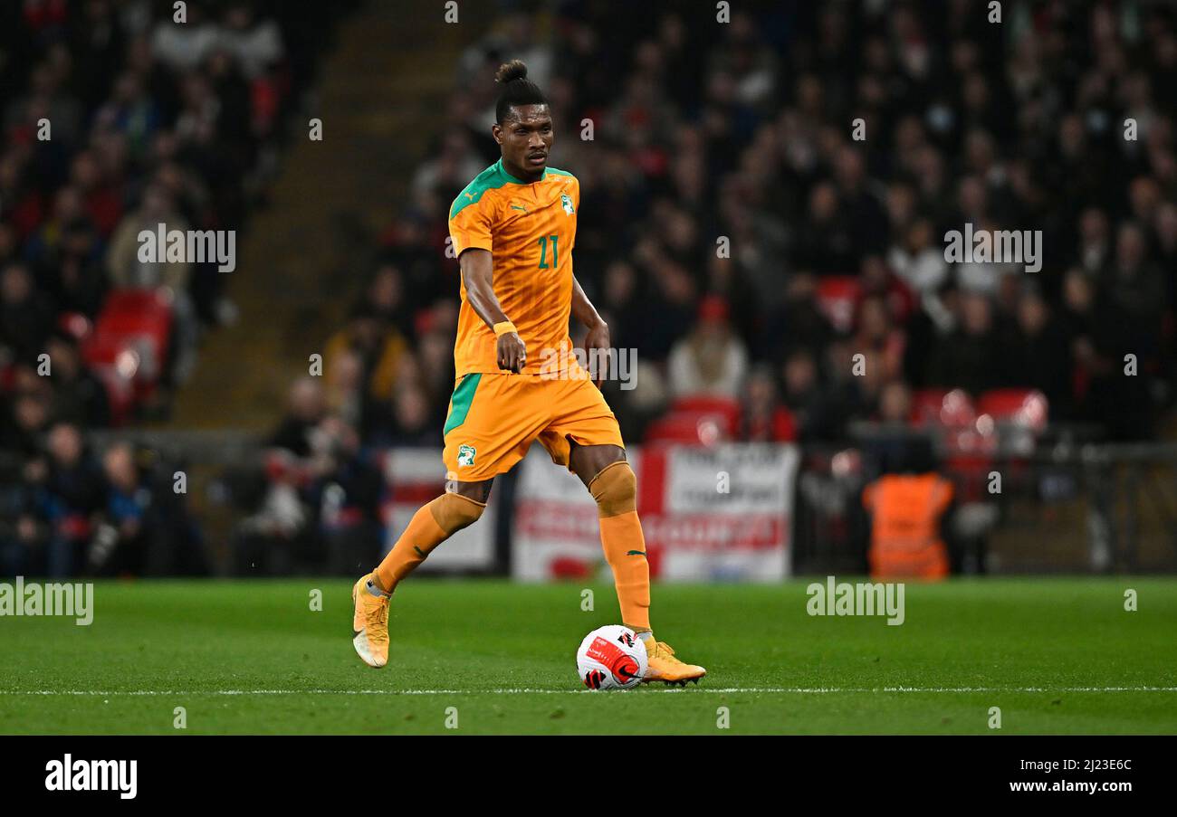 London, UK. 29th Mar, 2022. Simon Deli (Ivory Coast) during the ...