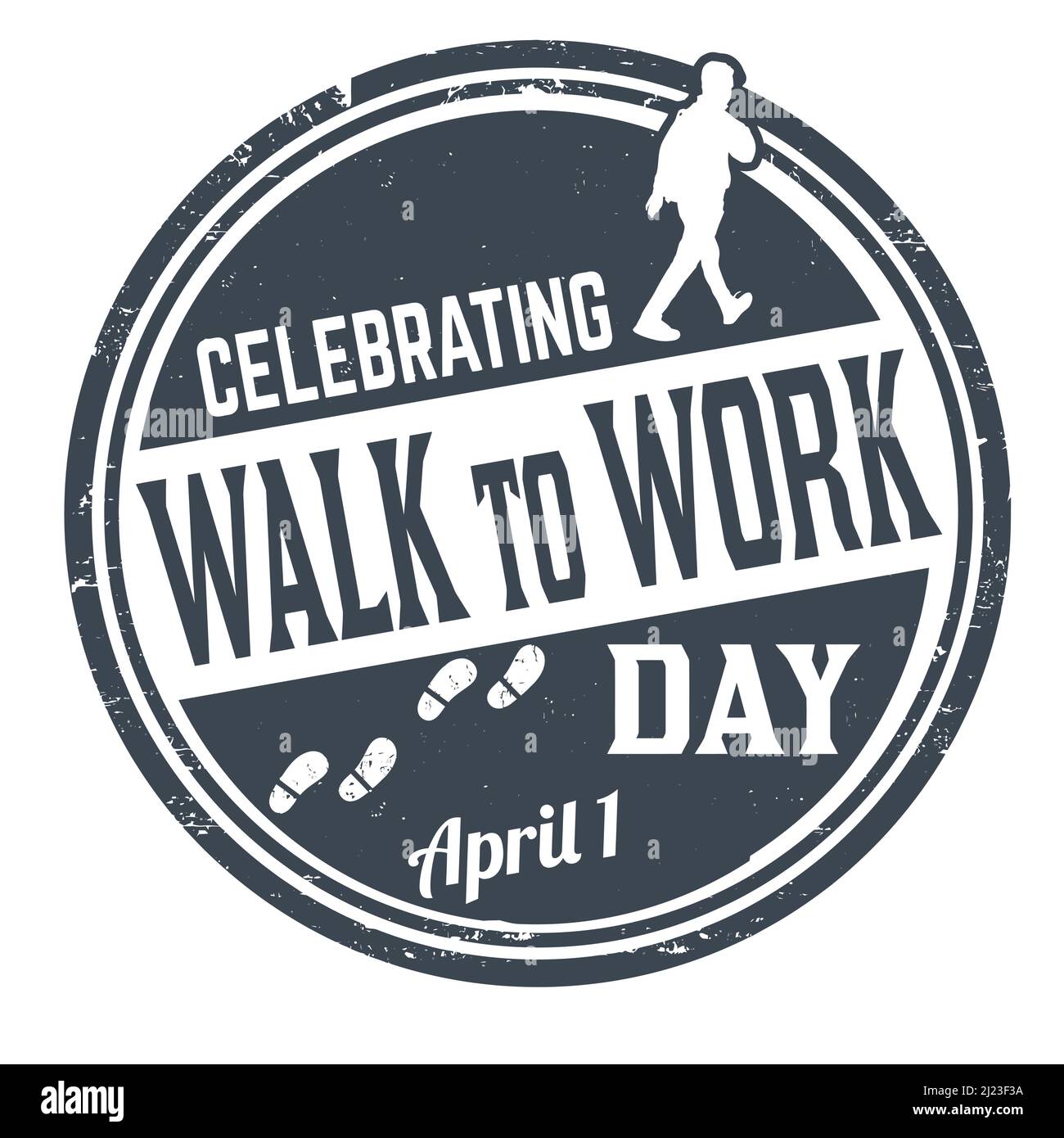 Walk to work day grunge rubber stamp on white background, vector ...