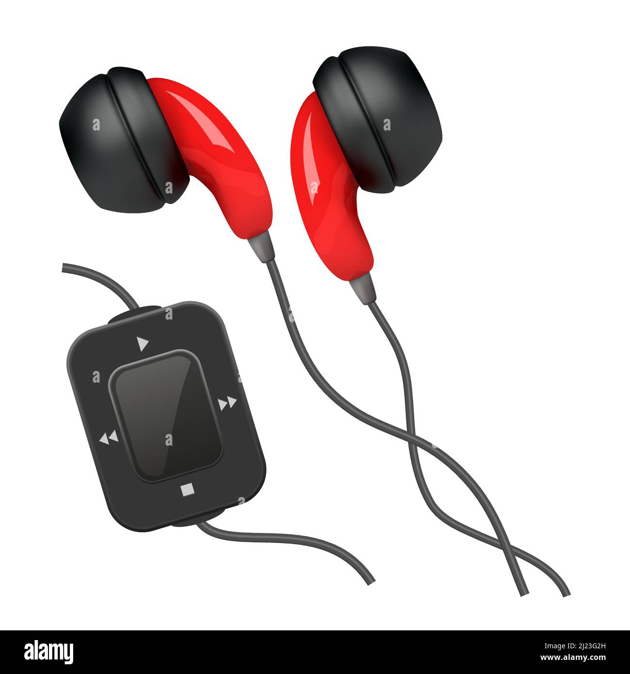 Headphones in-ear plugs vector illustration isolated on white ...