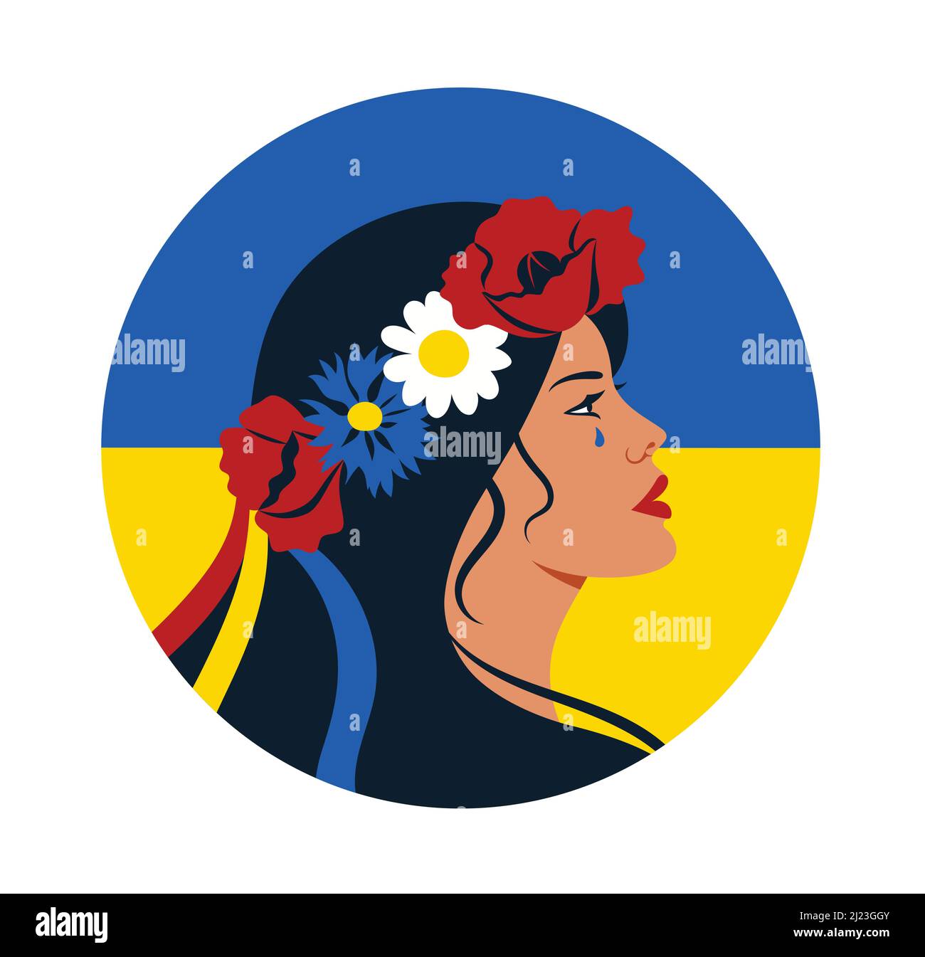 Sad beautiful woman crying Stock Vector Images - Alamy