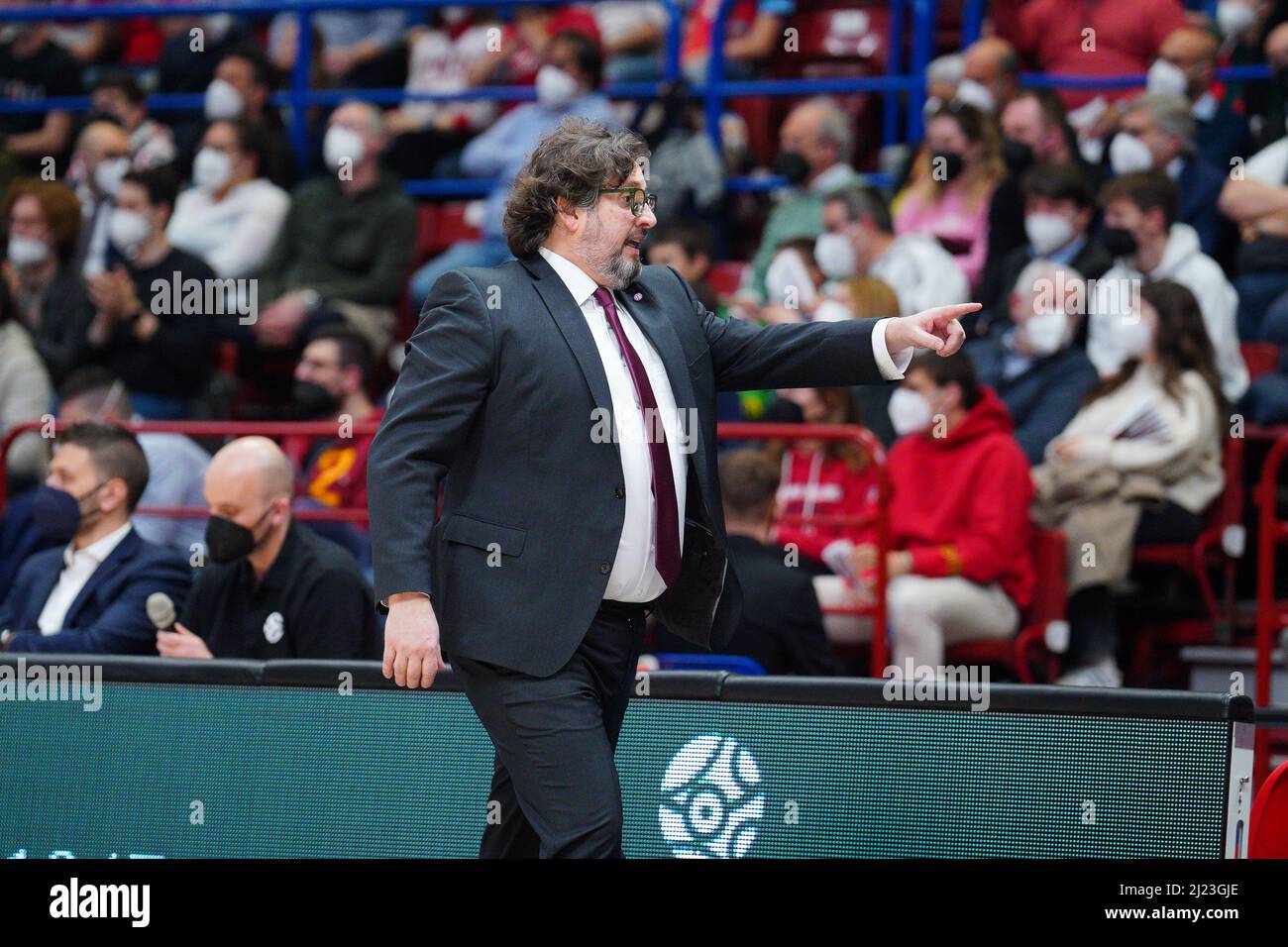 Mediolanum Forum, Milan, Italy, March 29, 2022, Head Coach Andrea ...