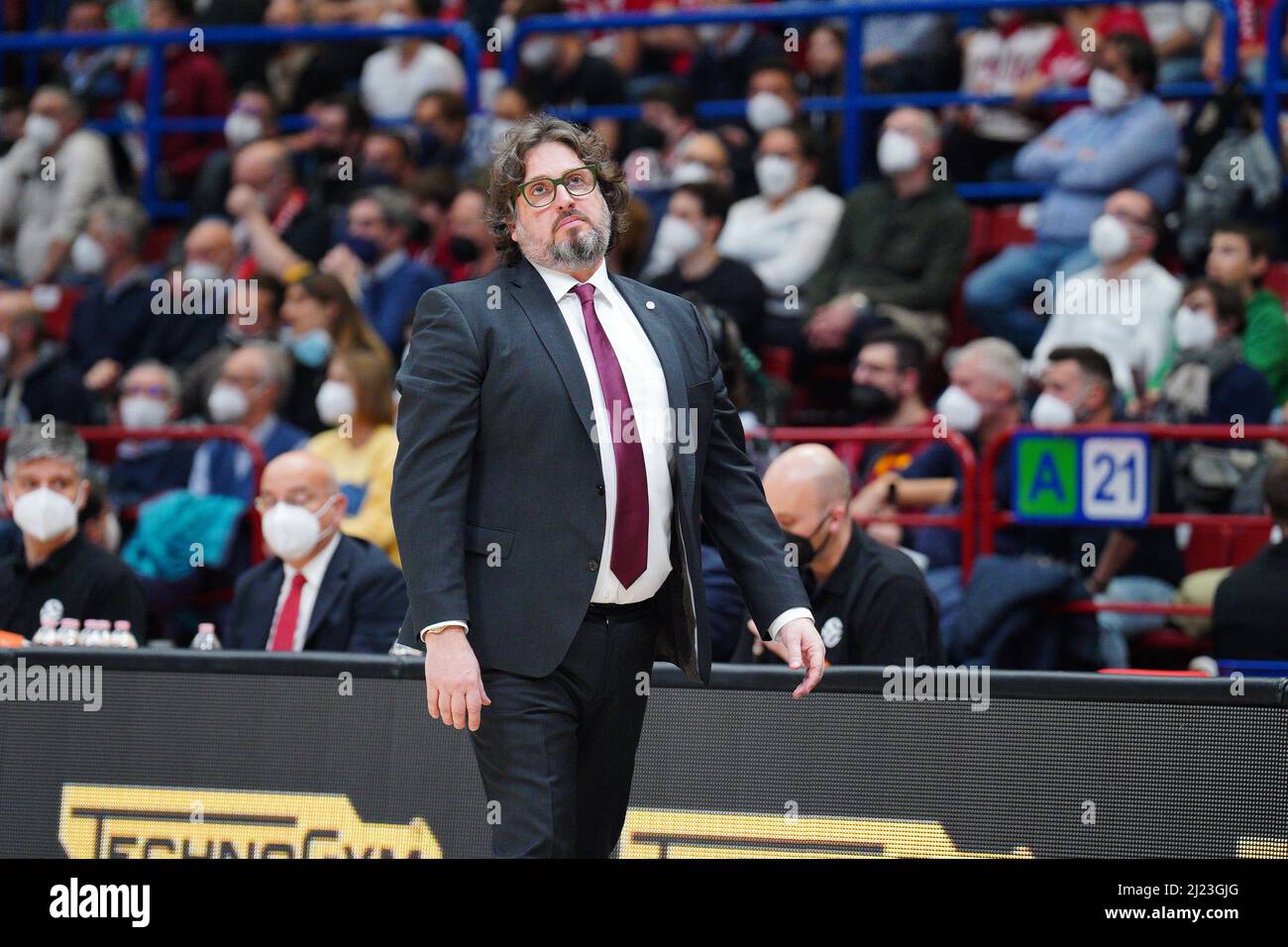 Mediolanum Forum, Milan, Italy, March 29, 2022, Head Coach Andrea ...