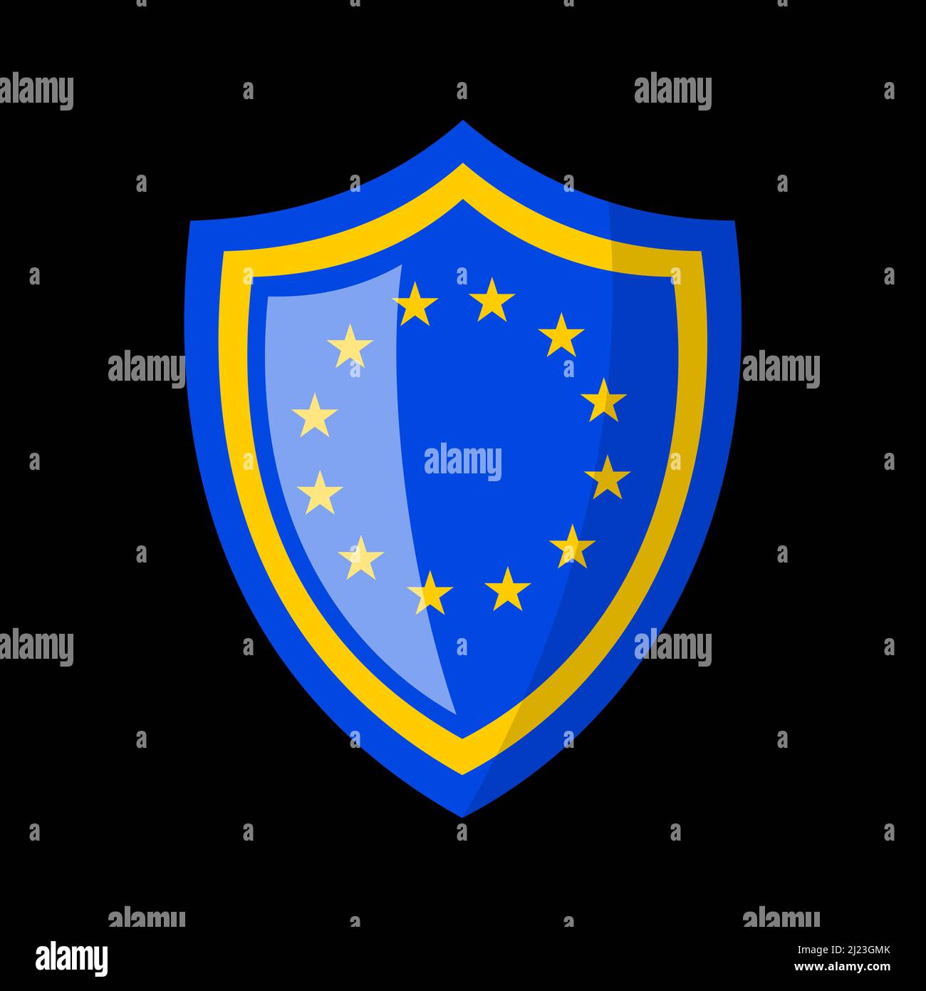 Shield in colors of flag of European union - EU defense, army and armed ...