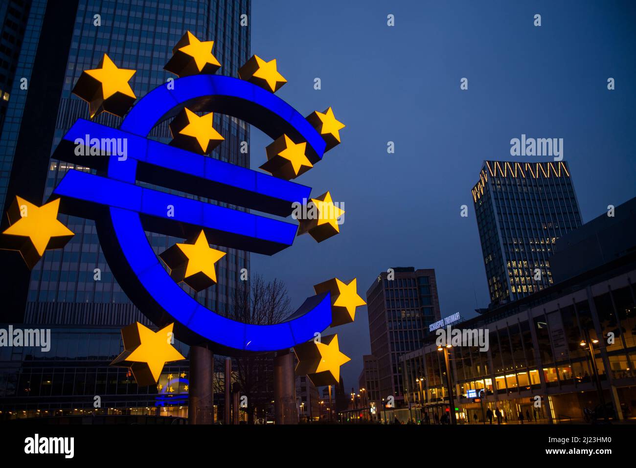 Frankfurt, Germany - February 29, 2020. main bank national in the city ...