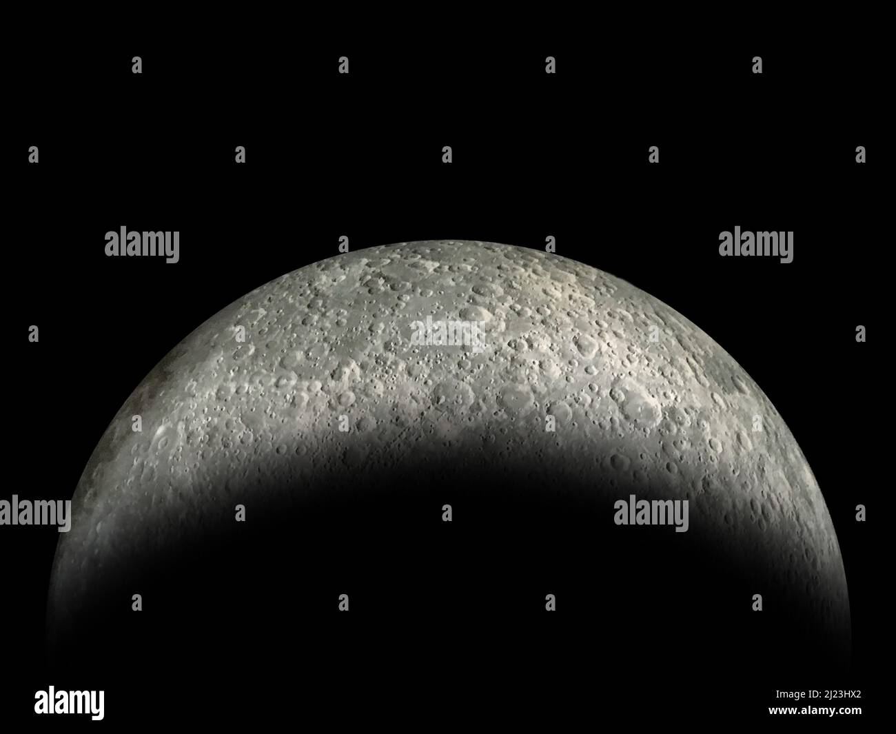 Earth's Full Moon Against a Black Outer Space BackgroundWaxing crescent ...