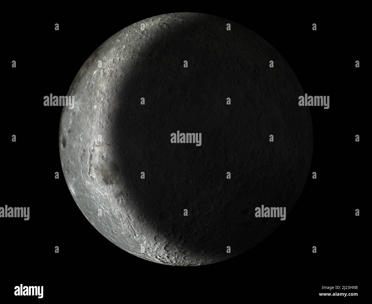 Waning Crescent new moon Stock Photo - Alamy