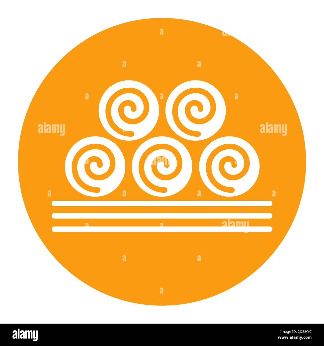 Round hay bales vector glyph icon. Agriculture sign. Graph symbol for ...