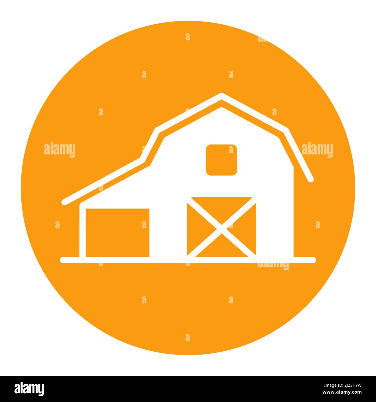 Barn glyph flat icon. Farm animal sign. Graph symbol for your web site ...