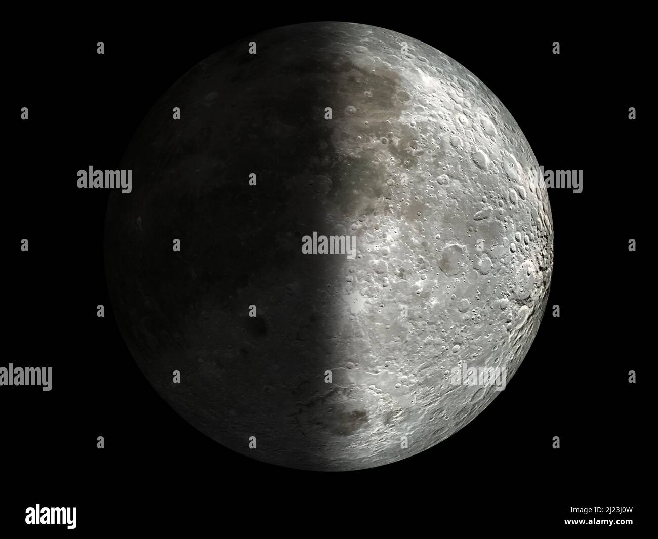 First Quarter Moon Stock Photo - Alamy