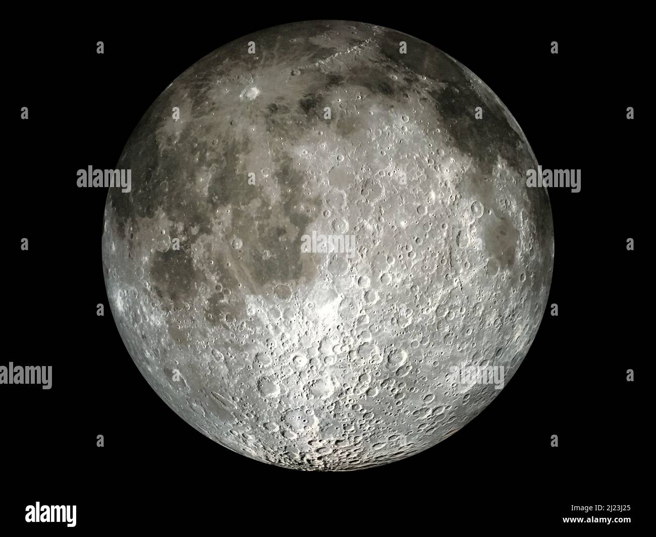 Earth's Full Moon Against a Black Outer Space Background Stock Photo ...