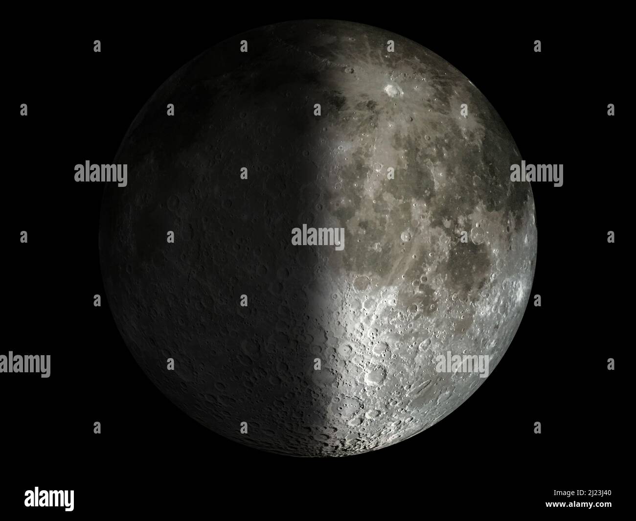 First Quarter Moon Stock Photo - Alamy
