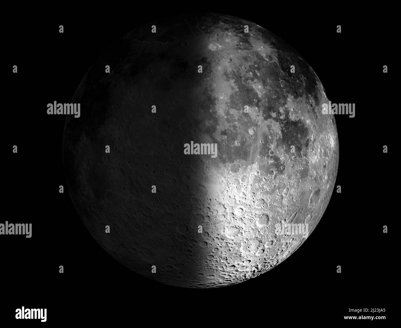 First Quarter Moon Stock Photo - Alamy