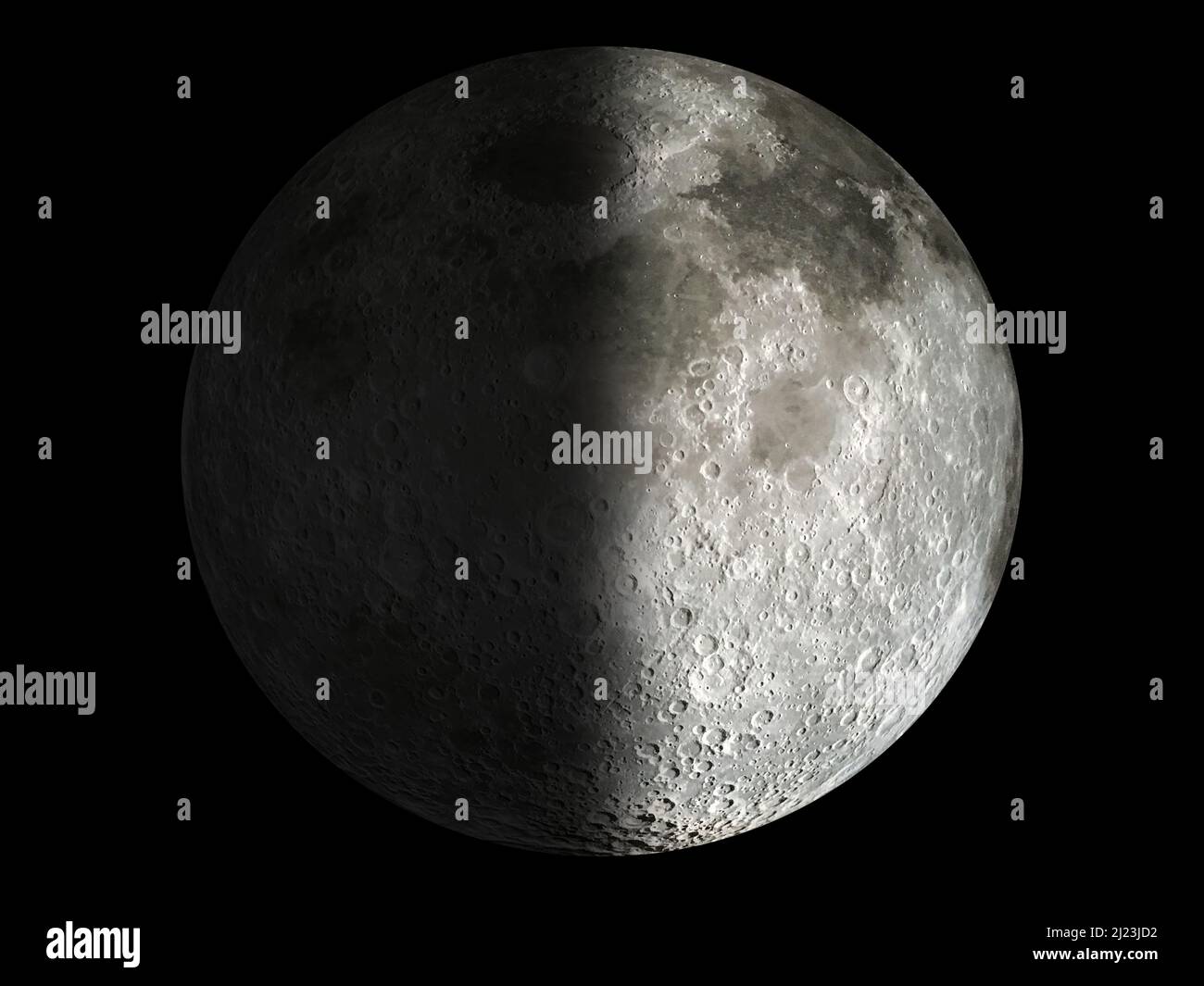 First Quarter Moon Stock Photo - Alamy