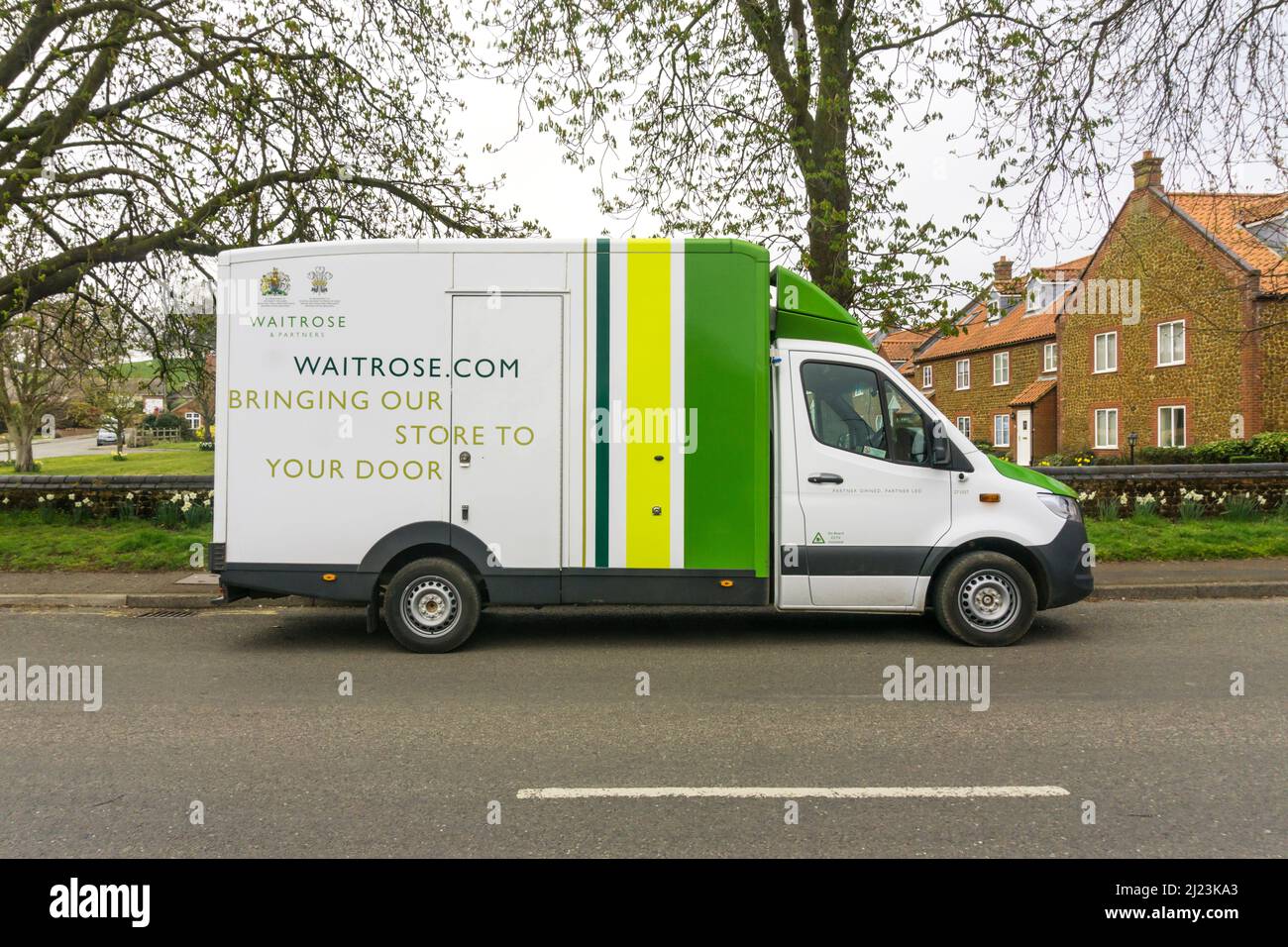 A Waitrose online delivery van in Norfolk village of Dersingham Stock ...