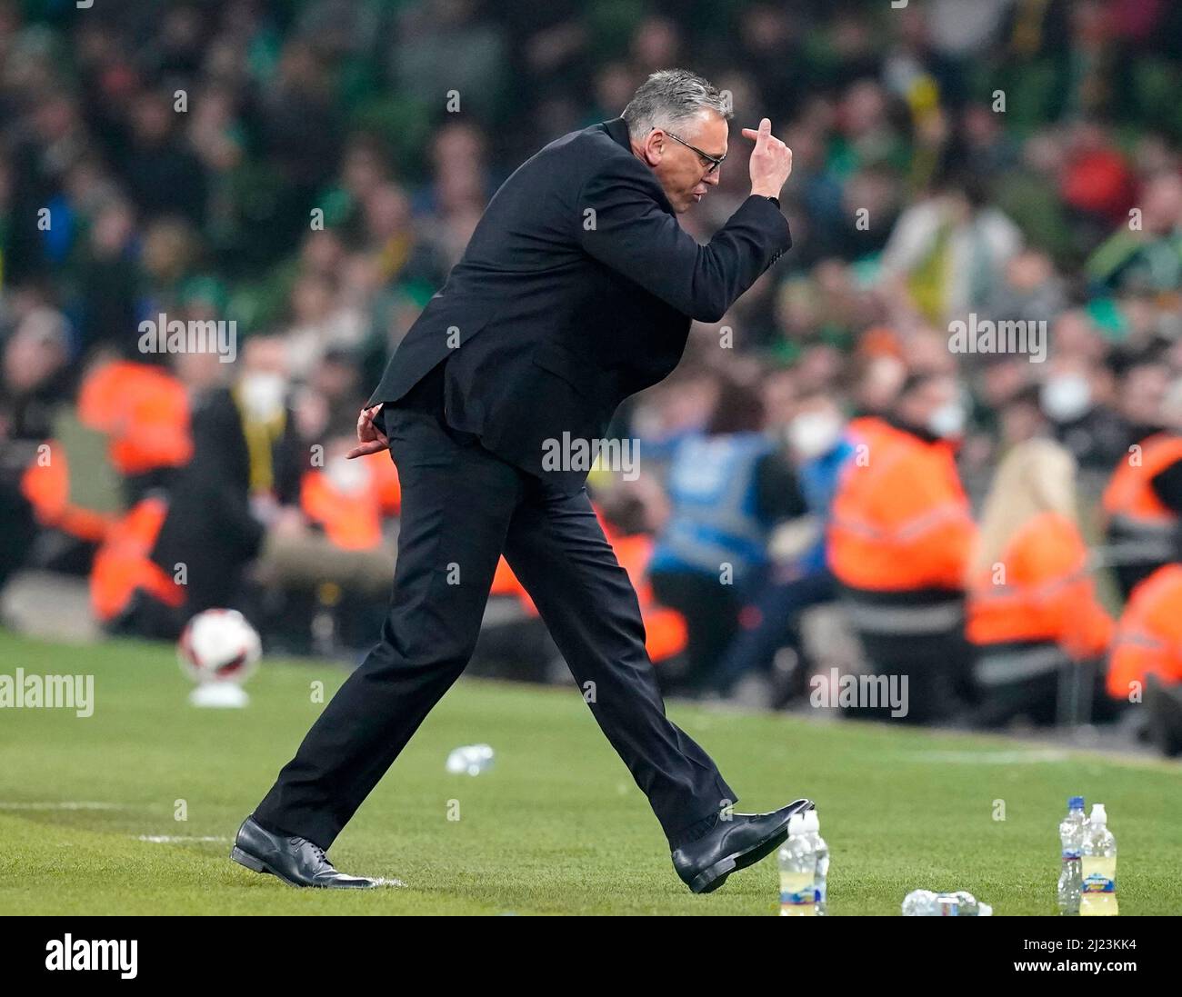 Lithuania manager Valdas Ivanauskas on the touchline during the ...