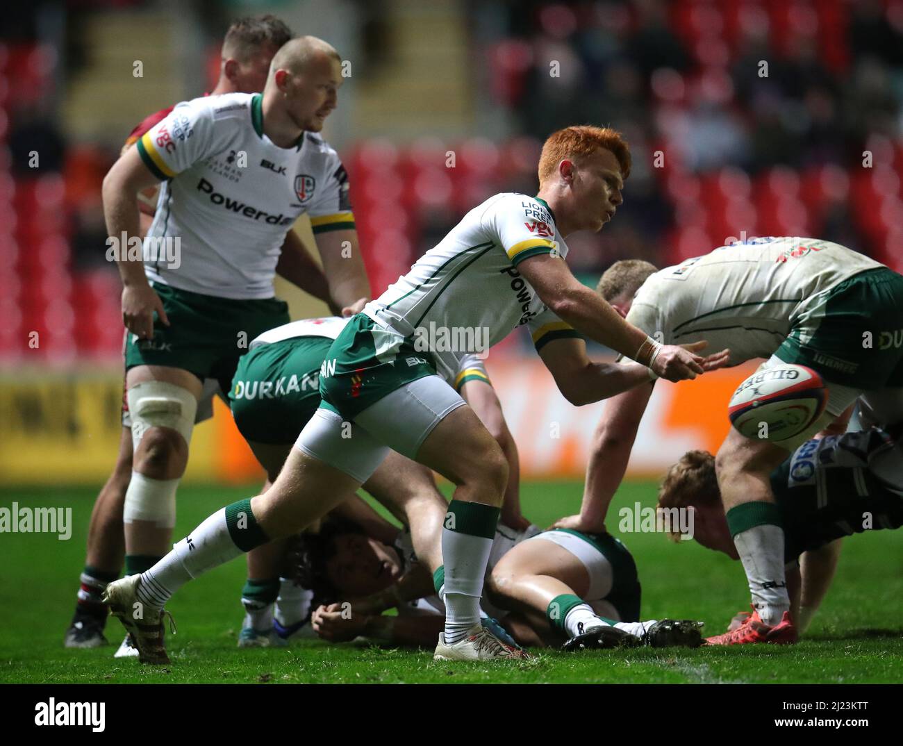 London Irish's Caolan Englefield during the Premiership Rugby Cup match ...