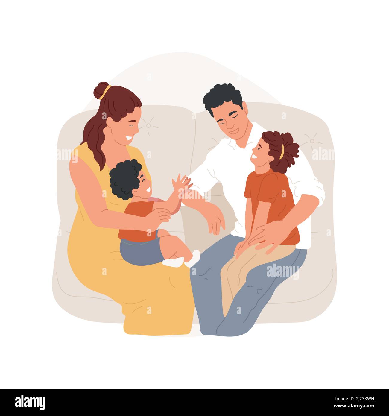 Talking together isolated cartoon vector illustration. Family ...