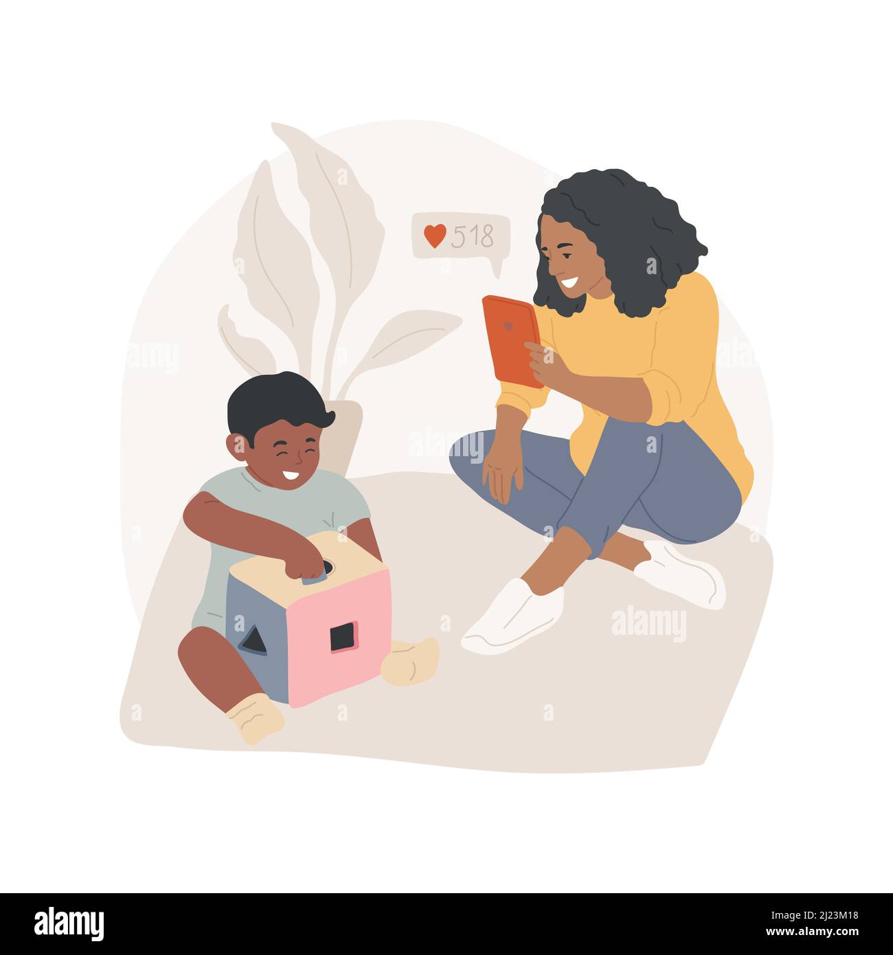 Happy with likes isolated cartoon vector illustration. Woman smiling ...