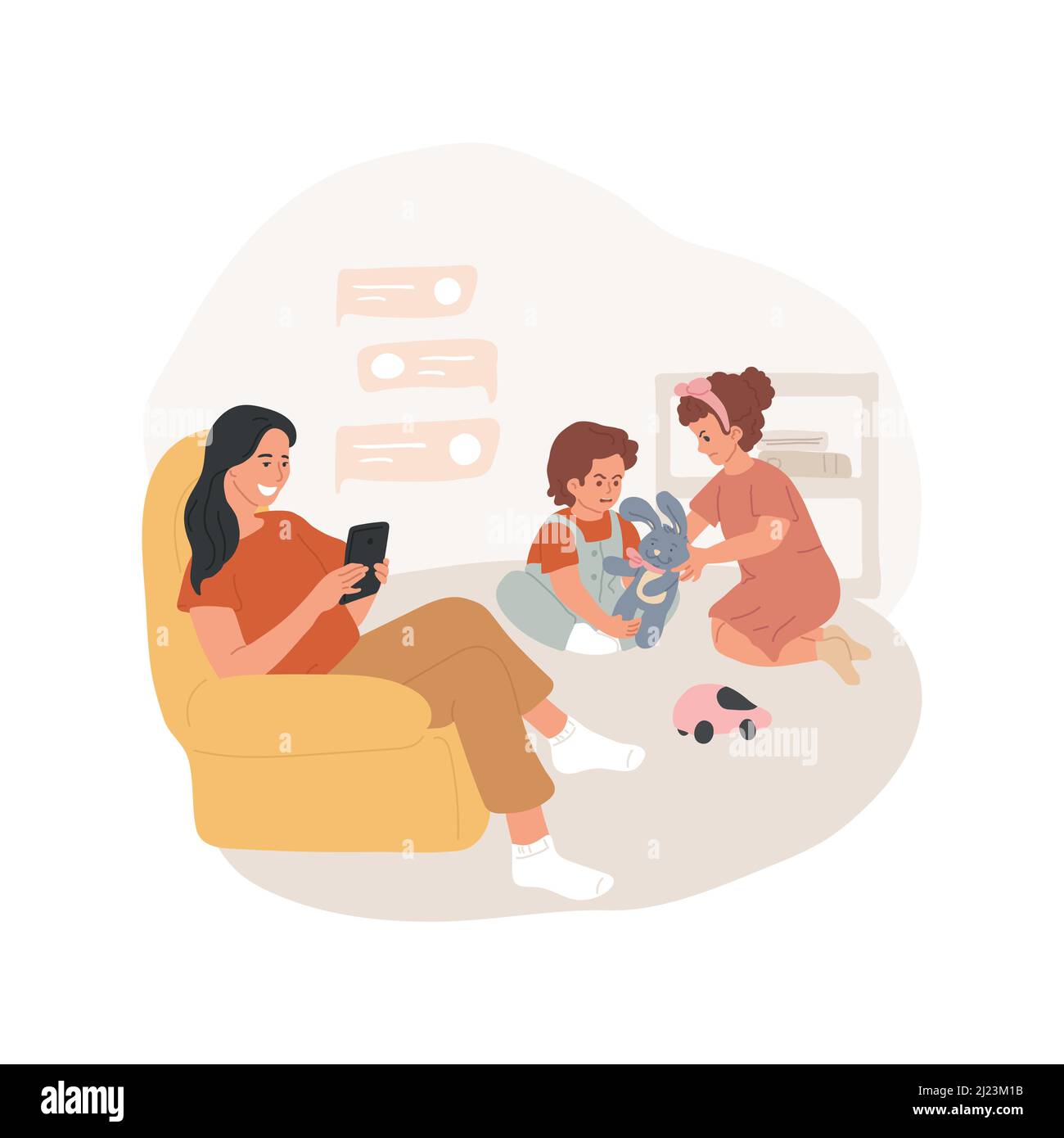 Social media texting isolated cartoon vector illustration. Social media ...