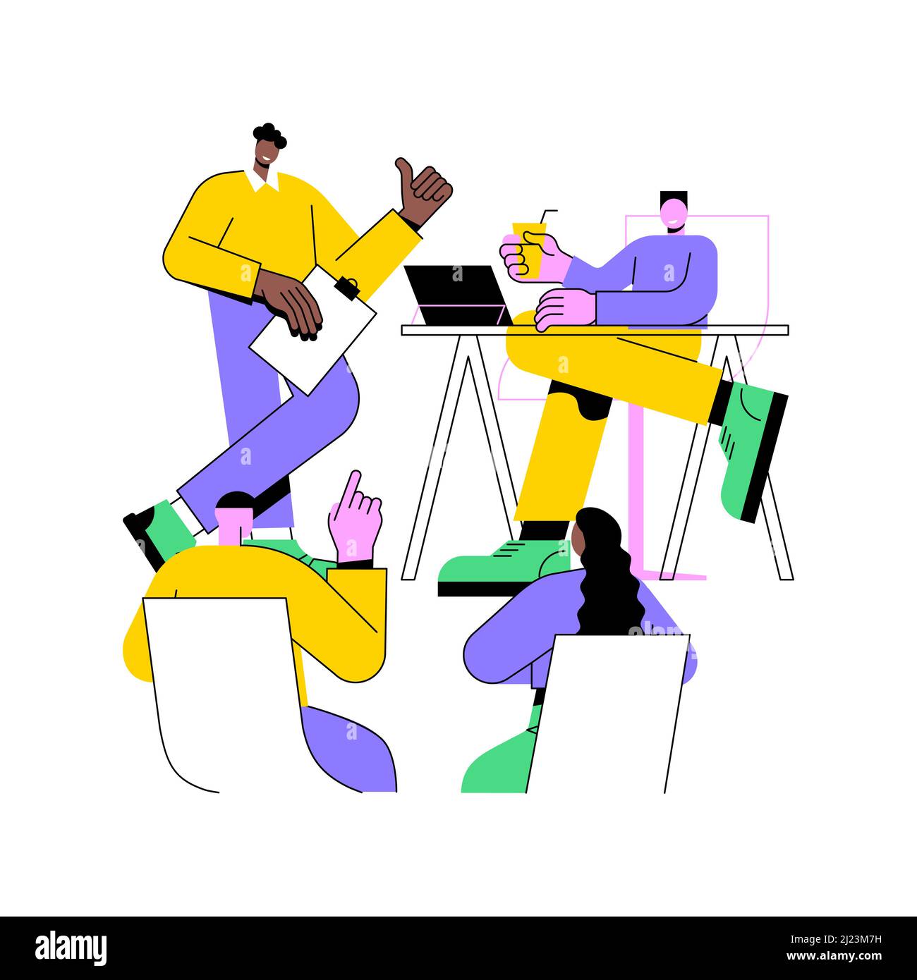 Meeting abstract concept vector illustration. Business meeting room ...