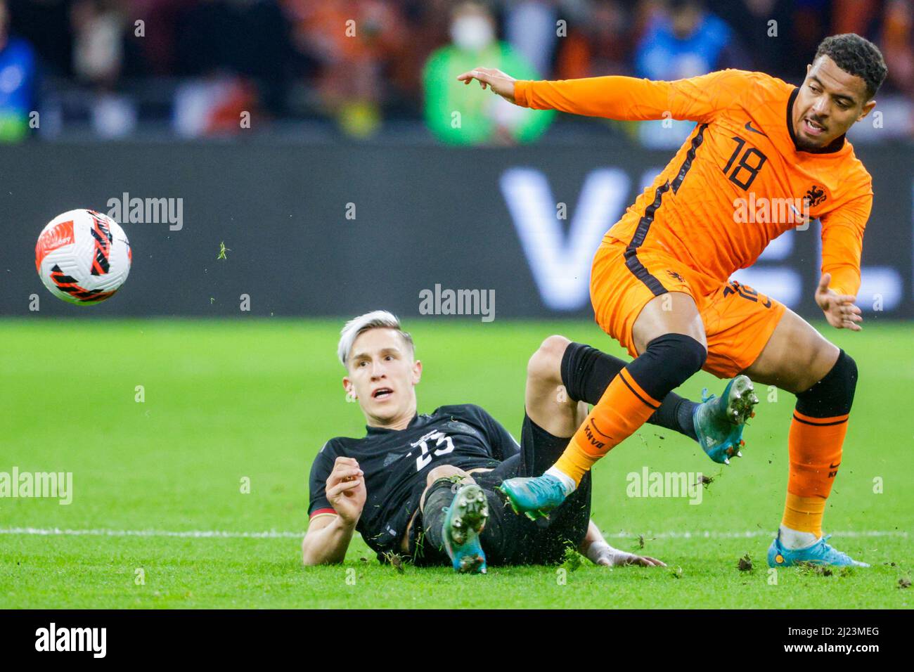AMSTERDAM, NETHERLANDS - MARCH 29: Nico Schlotterbeck of Germany ...