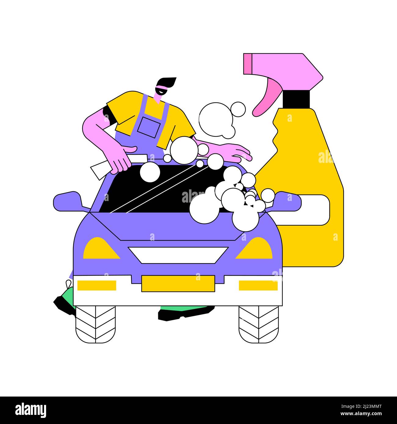 Car wash service abstract concept vector illustration. Automatic wash ...