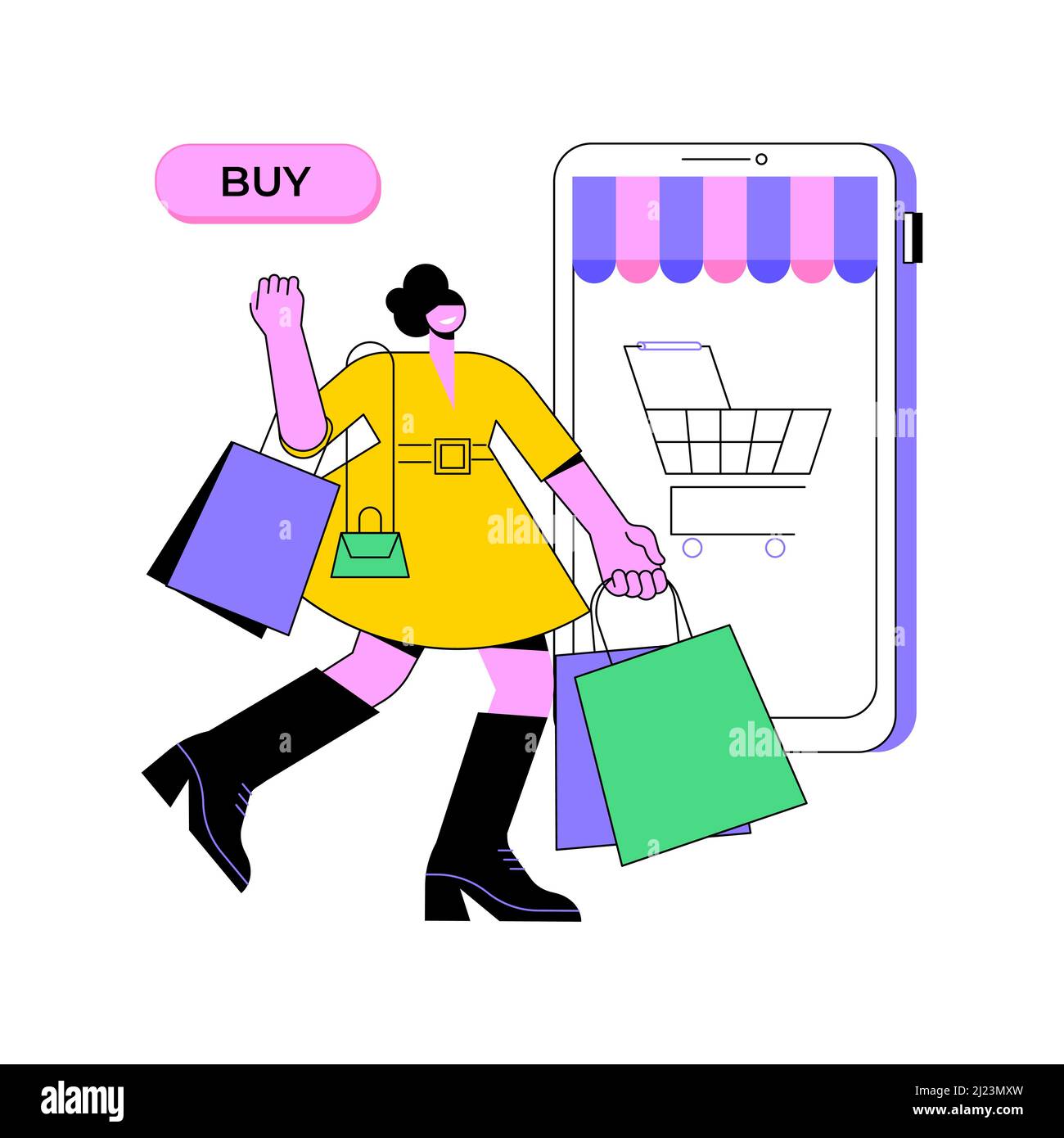 Consumer society abstract concept vector illustration. Consumption of ...