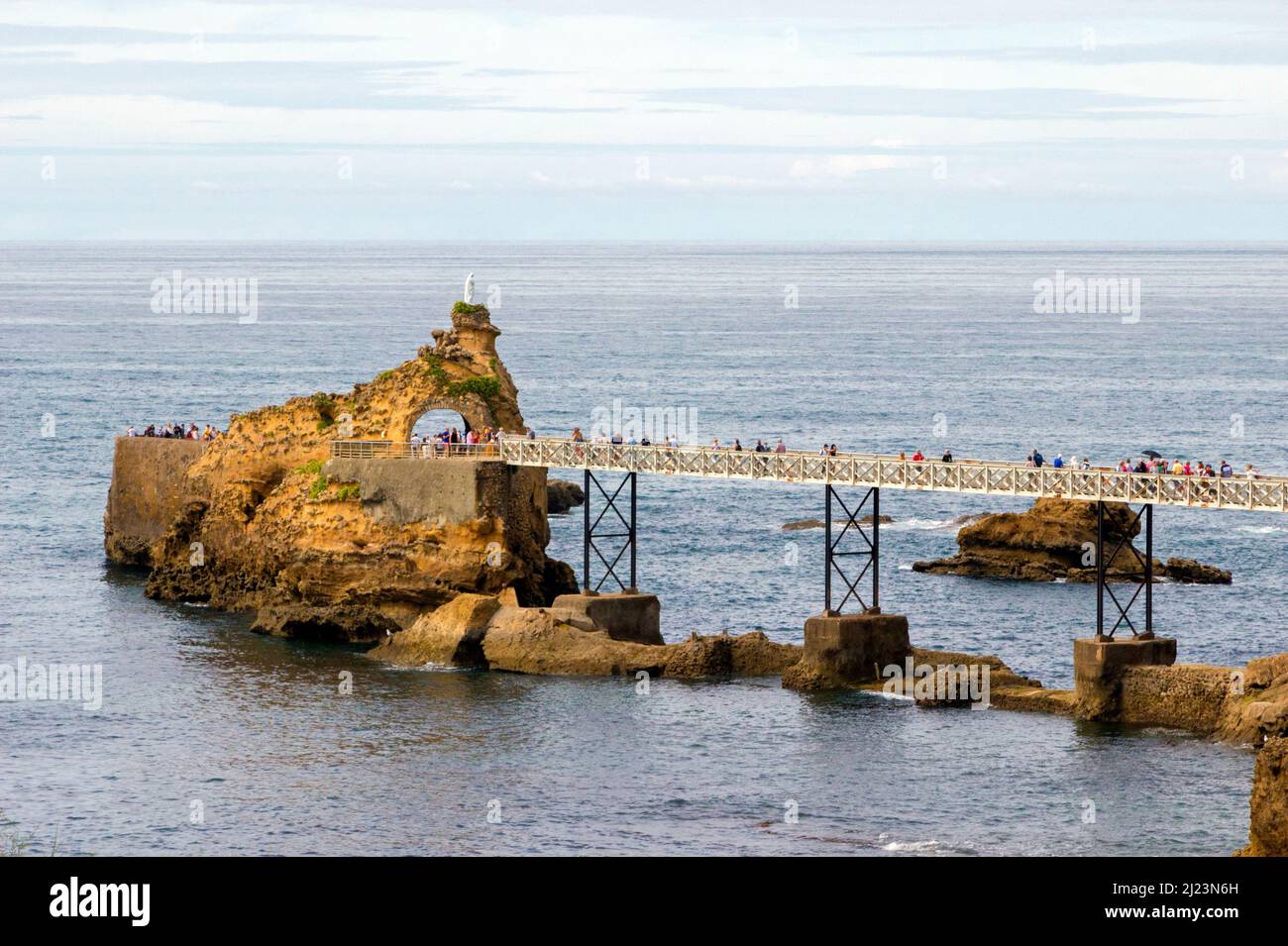 The Rocher de la Vierge: emblematic monument of the city. Biarritz ...