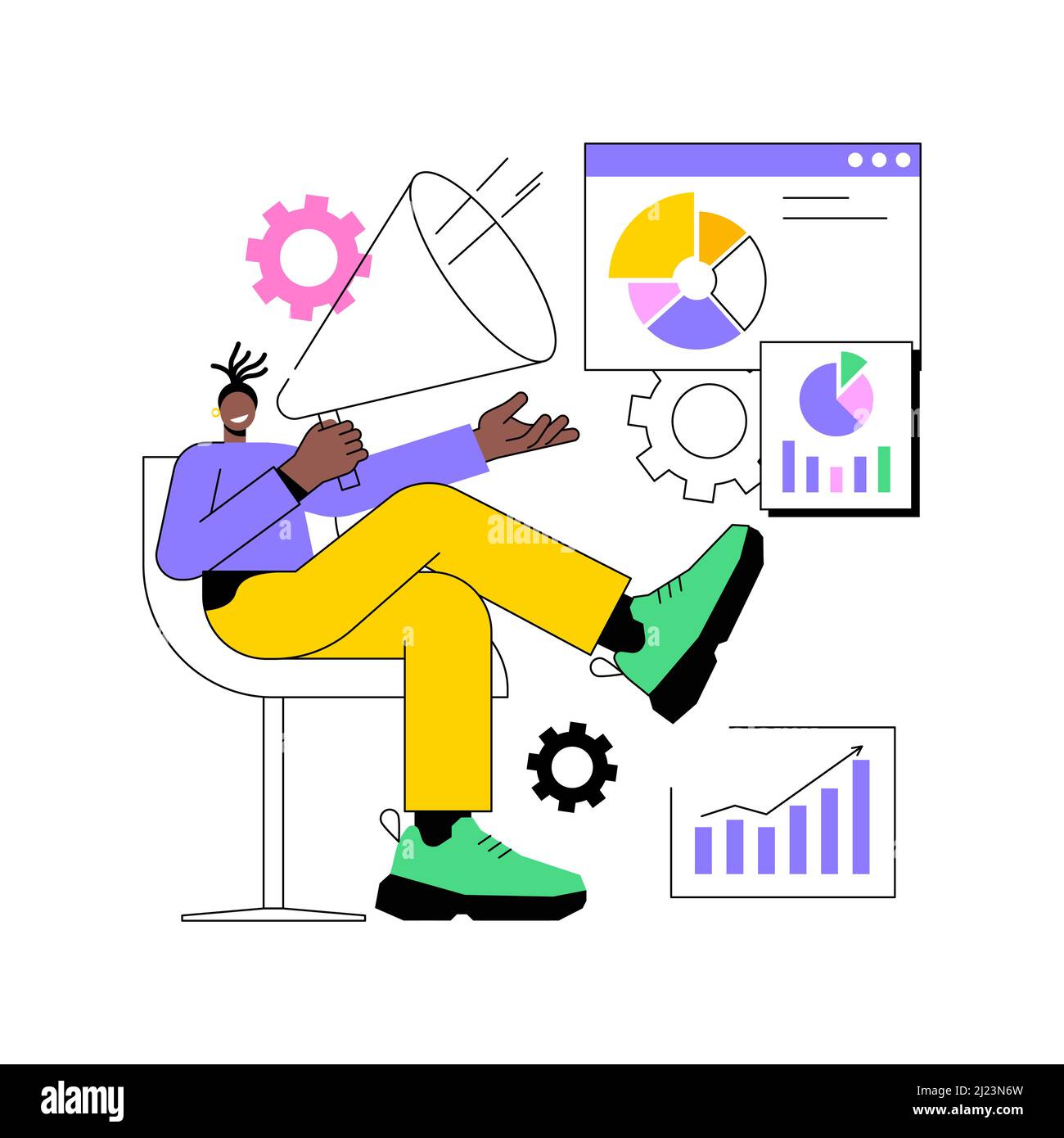 Performance marketing abstract concept vector illustration. Digital ...