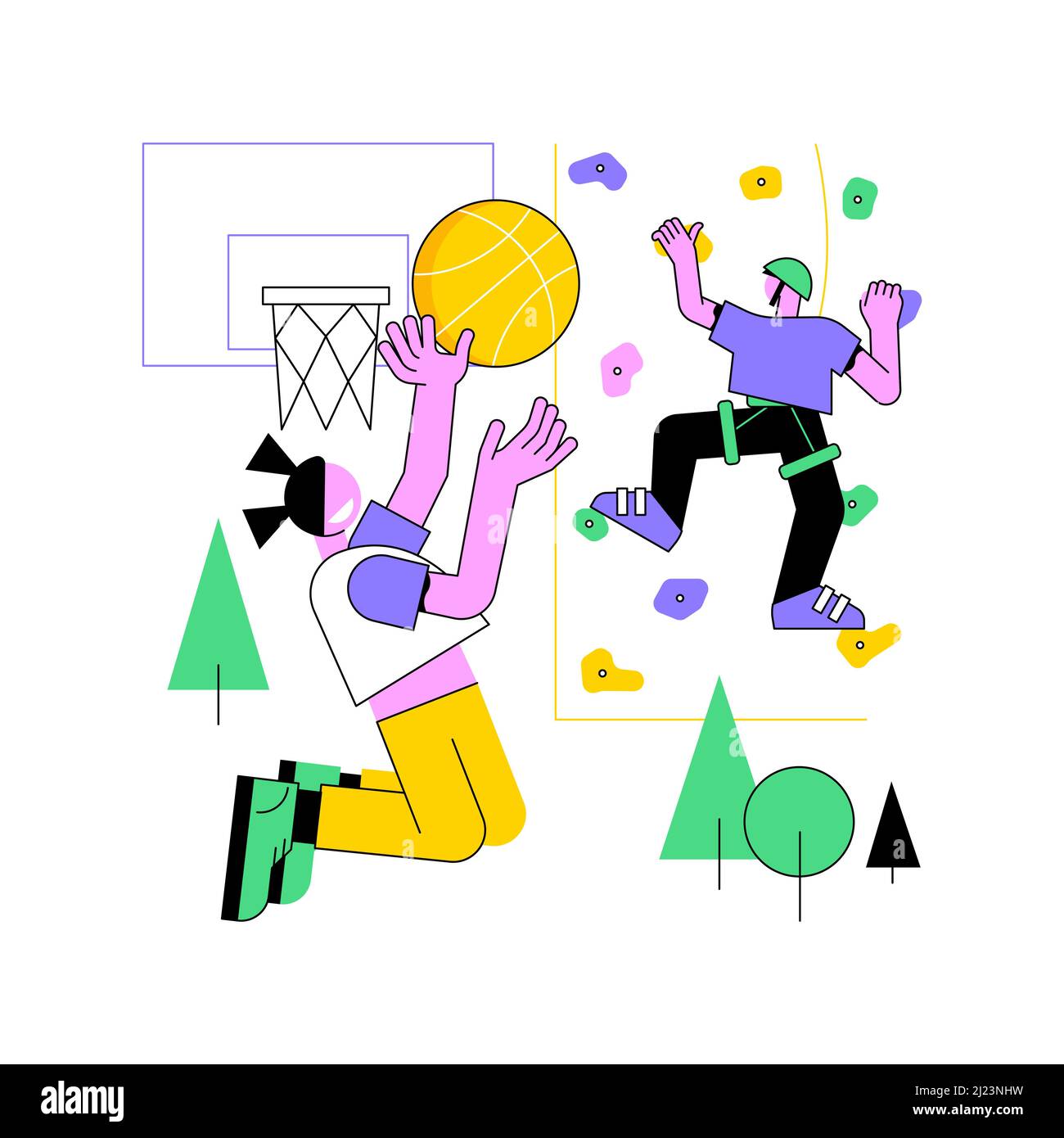 Sport summer camp abstract concept vector illustration. Multi-sports ...