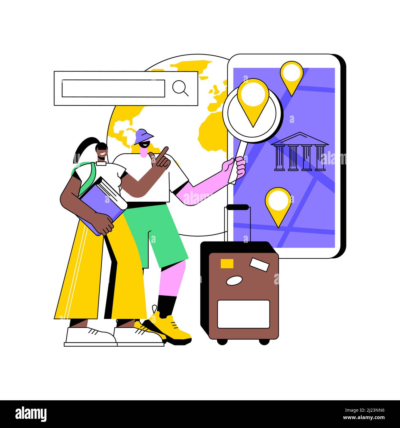 Smart tourism system abstract concept vector illustration. Digital ...