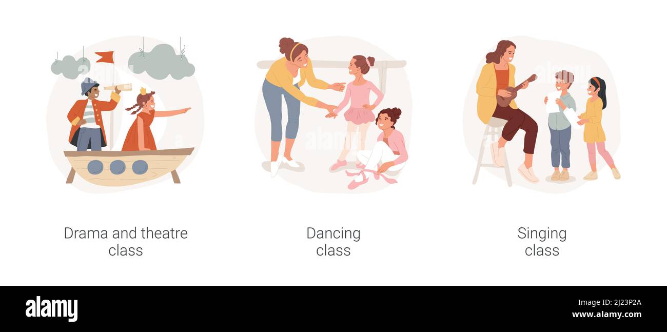 Gradeschoolers creativity and imagination isolated cartoon vector ...