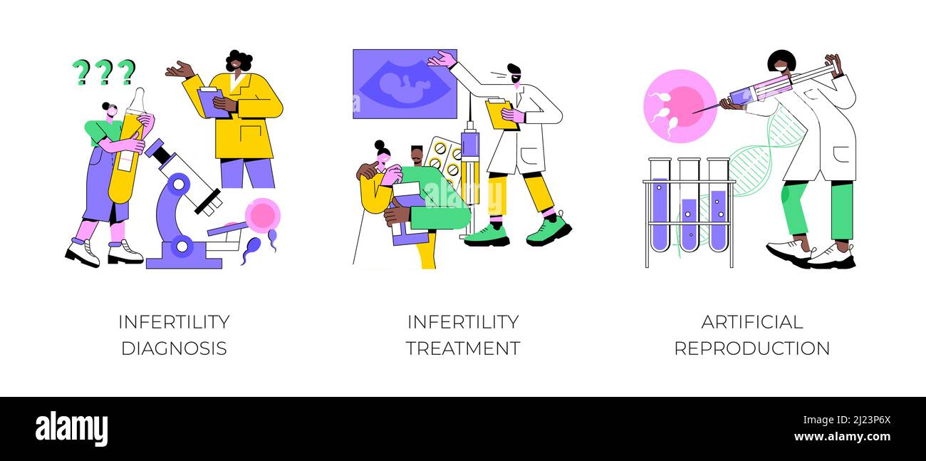 Fertility clinic abstract concept vector illustration set. Infertility ...