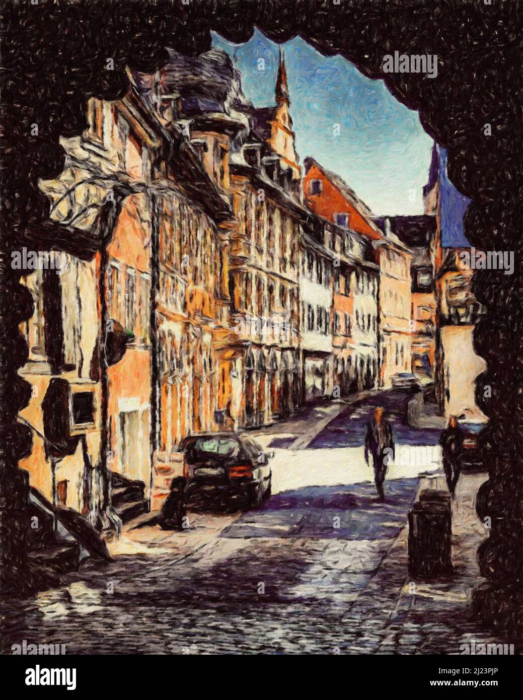 Colorful painting modern artistic artwork, real brush strokes, drawing ...