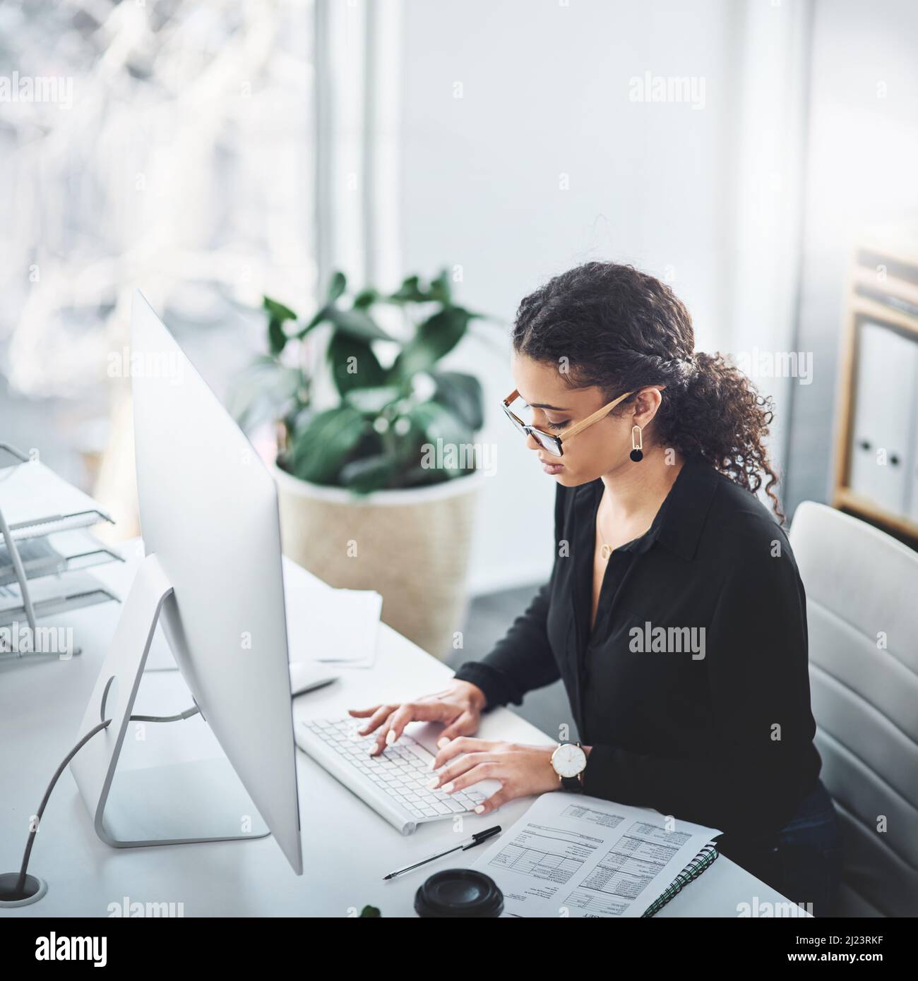 Nothing will shatter a focused mind like hers. Shot of a young ...