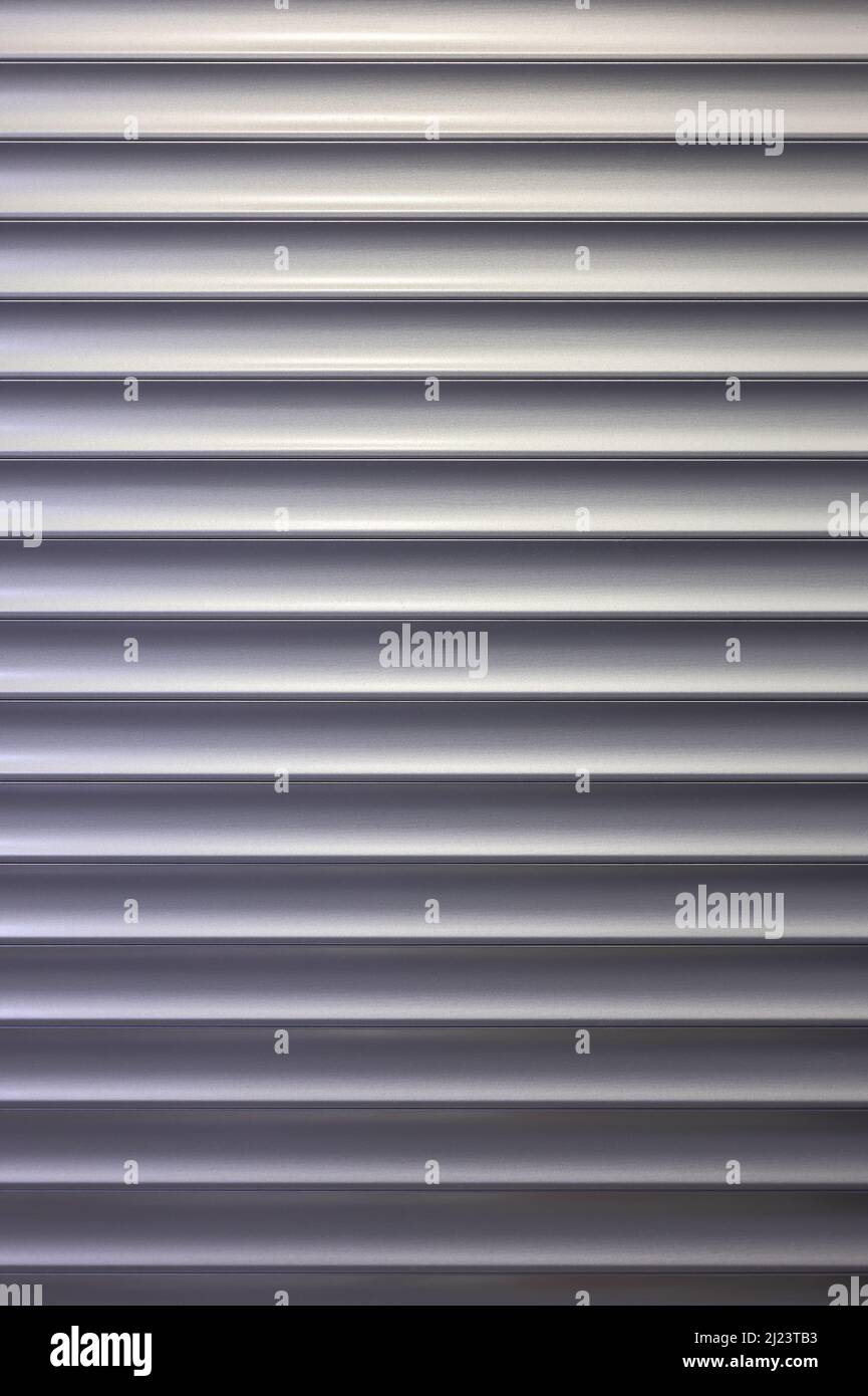 detail of lowered gray metal shutter Stock Photo - Alamy