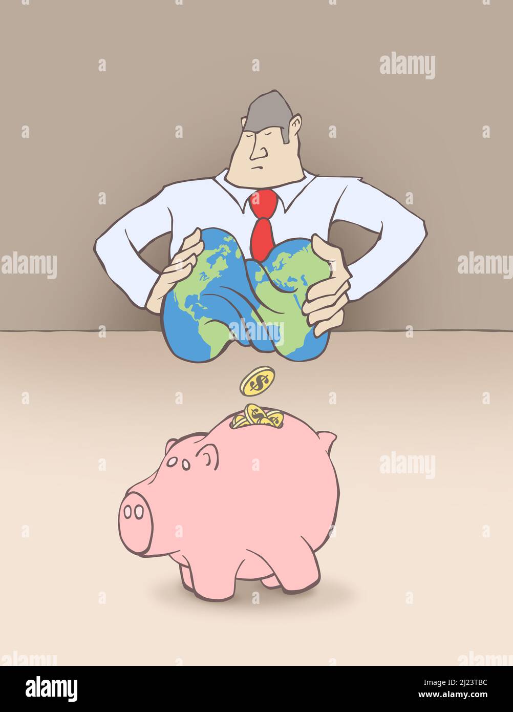 Creative concept of ecosystem destroyed by men for profit Development ...