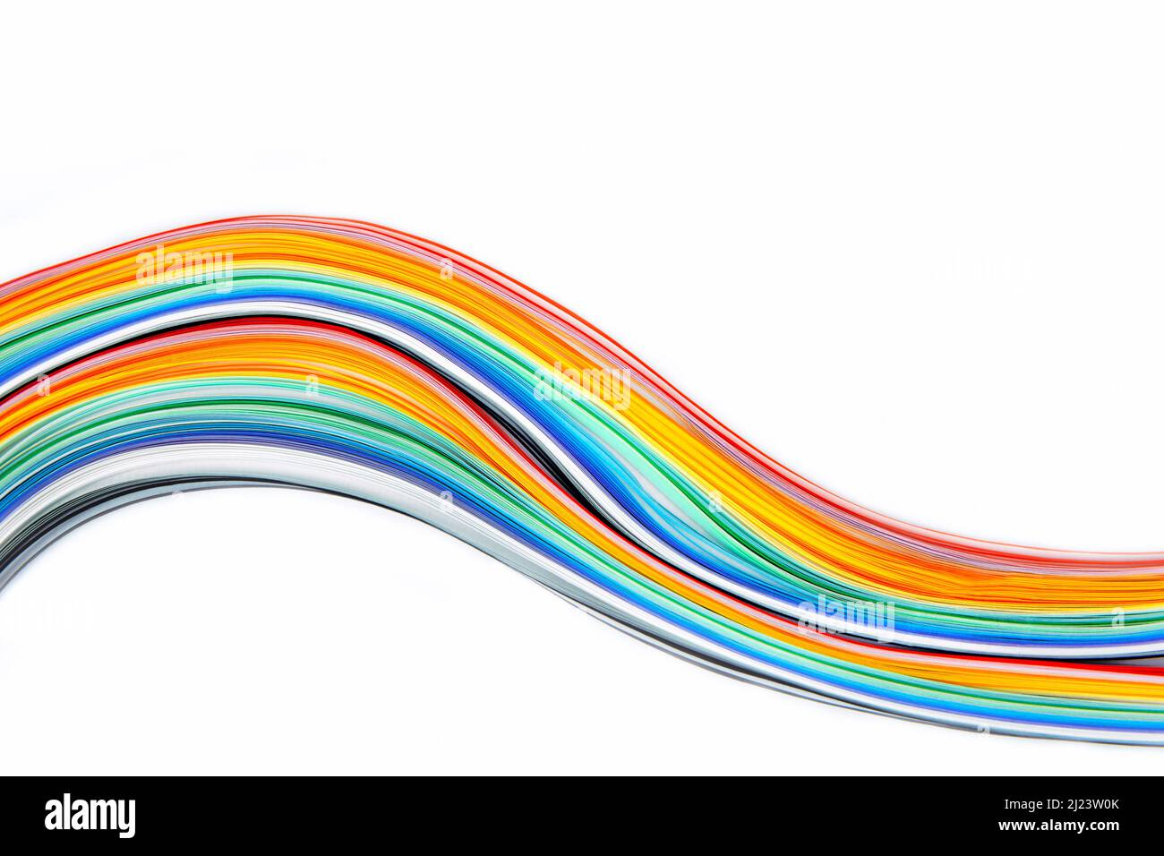 abstract of rainbow wavy colors paper texture background Stock Photo ...