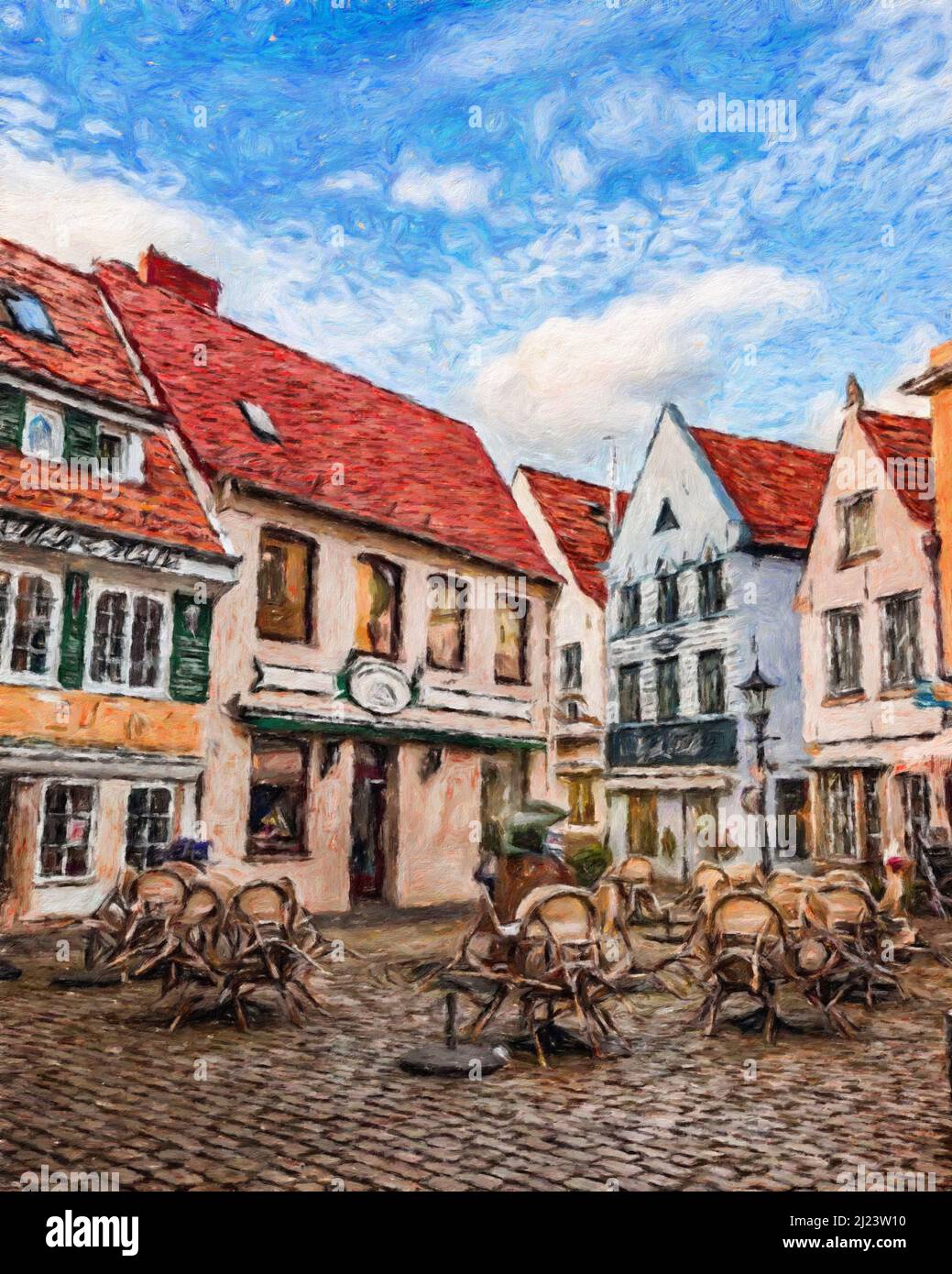 Colorful painting modern artistic artwork, real brush strokes, drawing ...