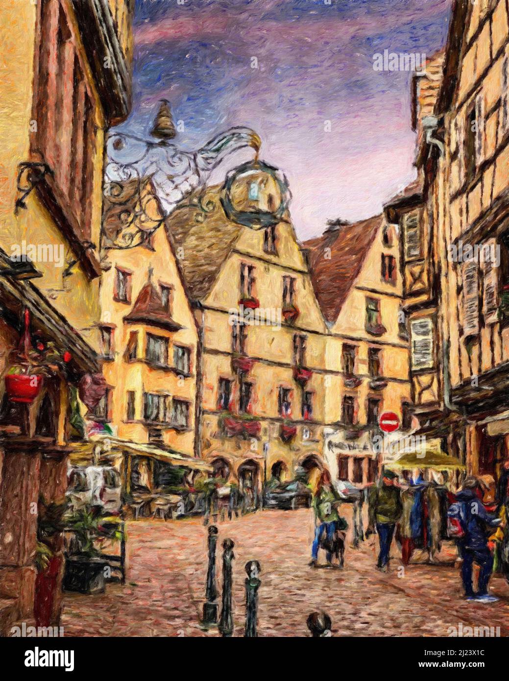 Colorful painting modern artistic artwork, real brush strokes, drawing ...