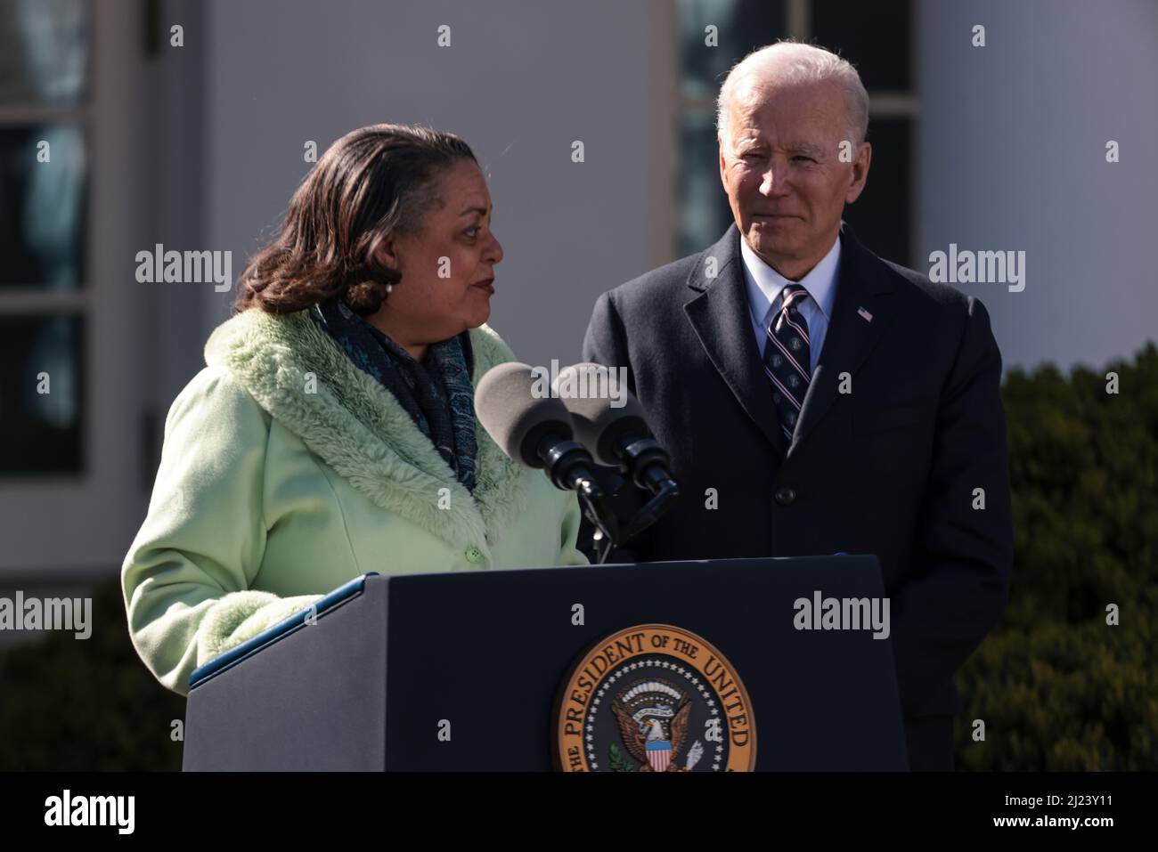 Michelle Duster the great-granddaughter of Ida B. Wells speaks after ...