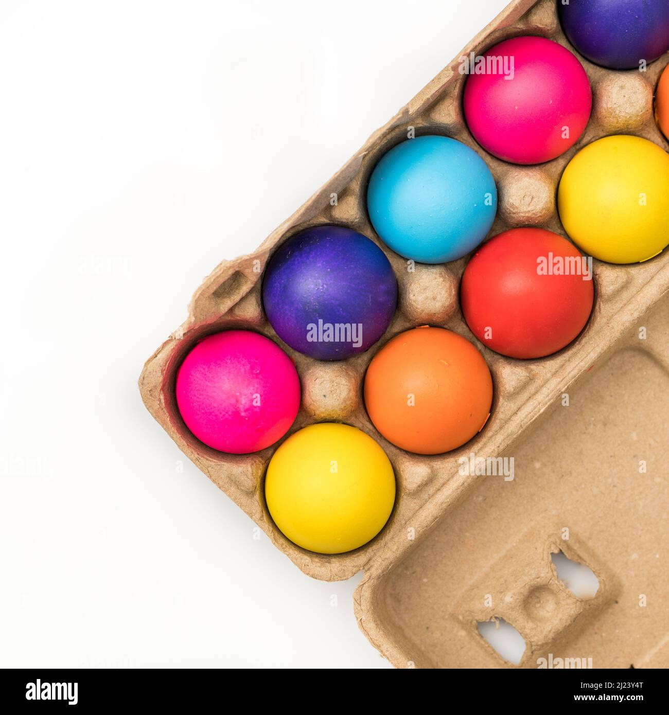 cascarones in carton on white background Stock Photo - Alamy