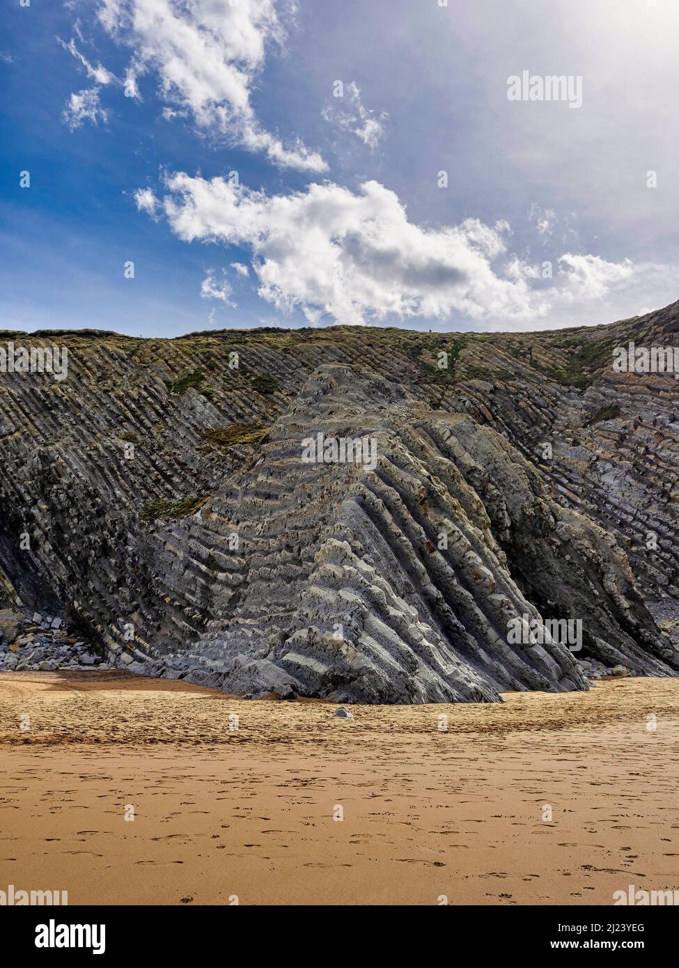 Sopela beach and its Flysch, photo made of long exposure Stock Photo ...