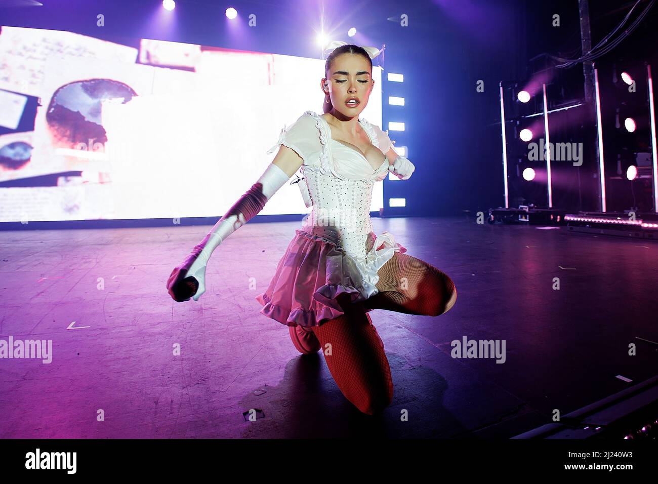 Barcelona, Spain. 29th Mar, 2022. Madison Beer performs on stage during ...