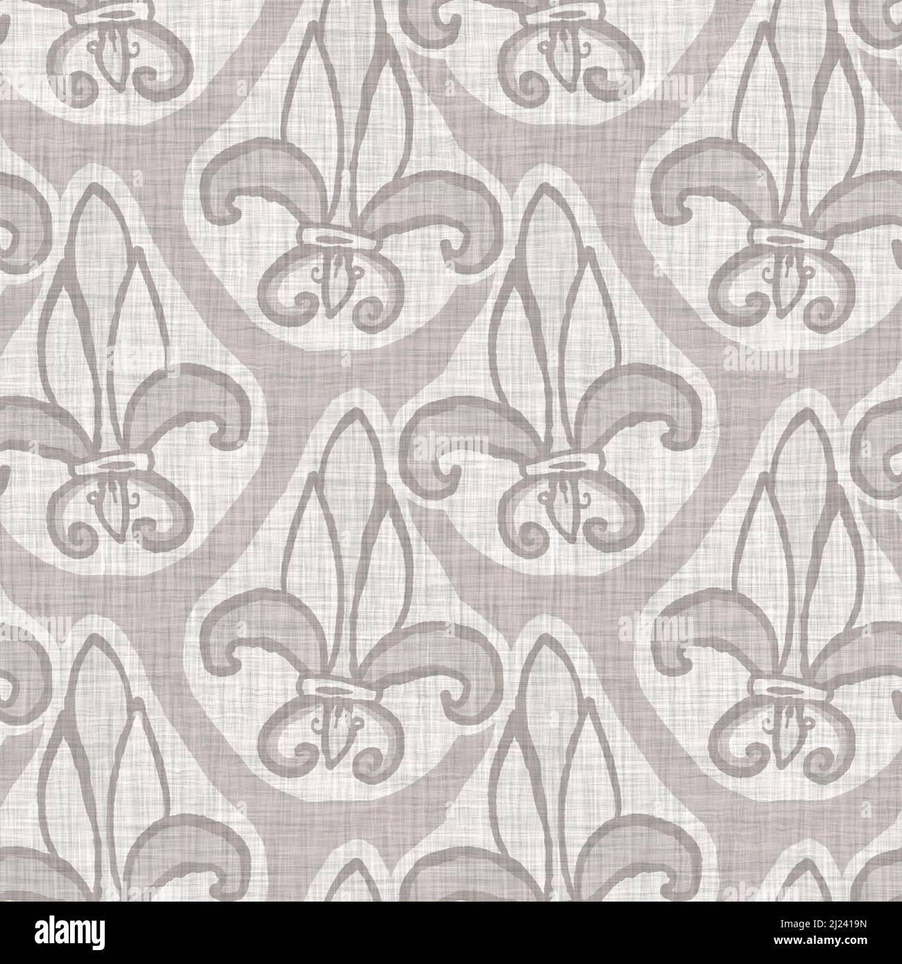 French fleur de lis royal lily seamless pattern. Farmhouse cottage ...