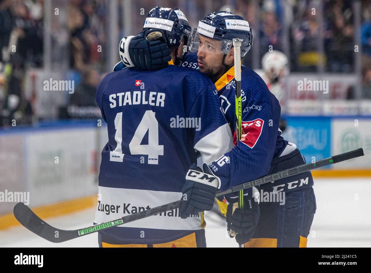 29.03.2022, Zug, Bosshard Arena, Playoffs: EV Zug - HC Lugano, #43 Jan ...