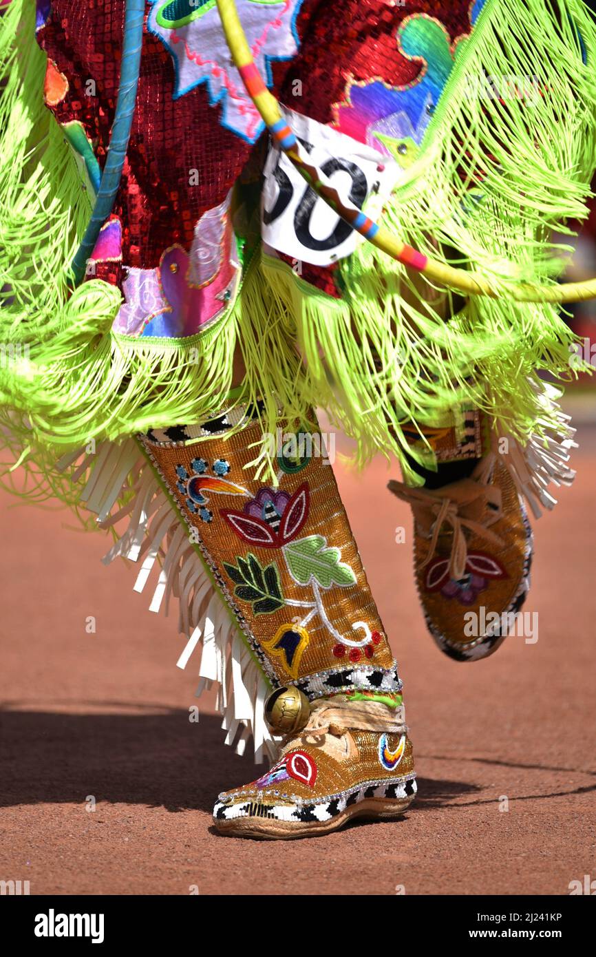 Celina Cada-Matasawagon of the Ojibway tribe performs at the World ...