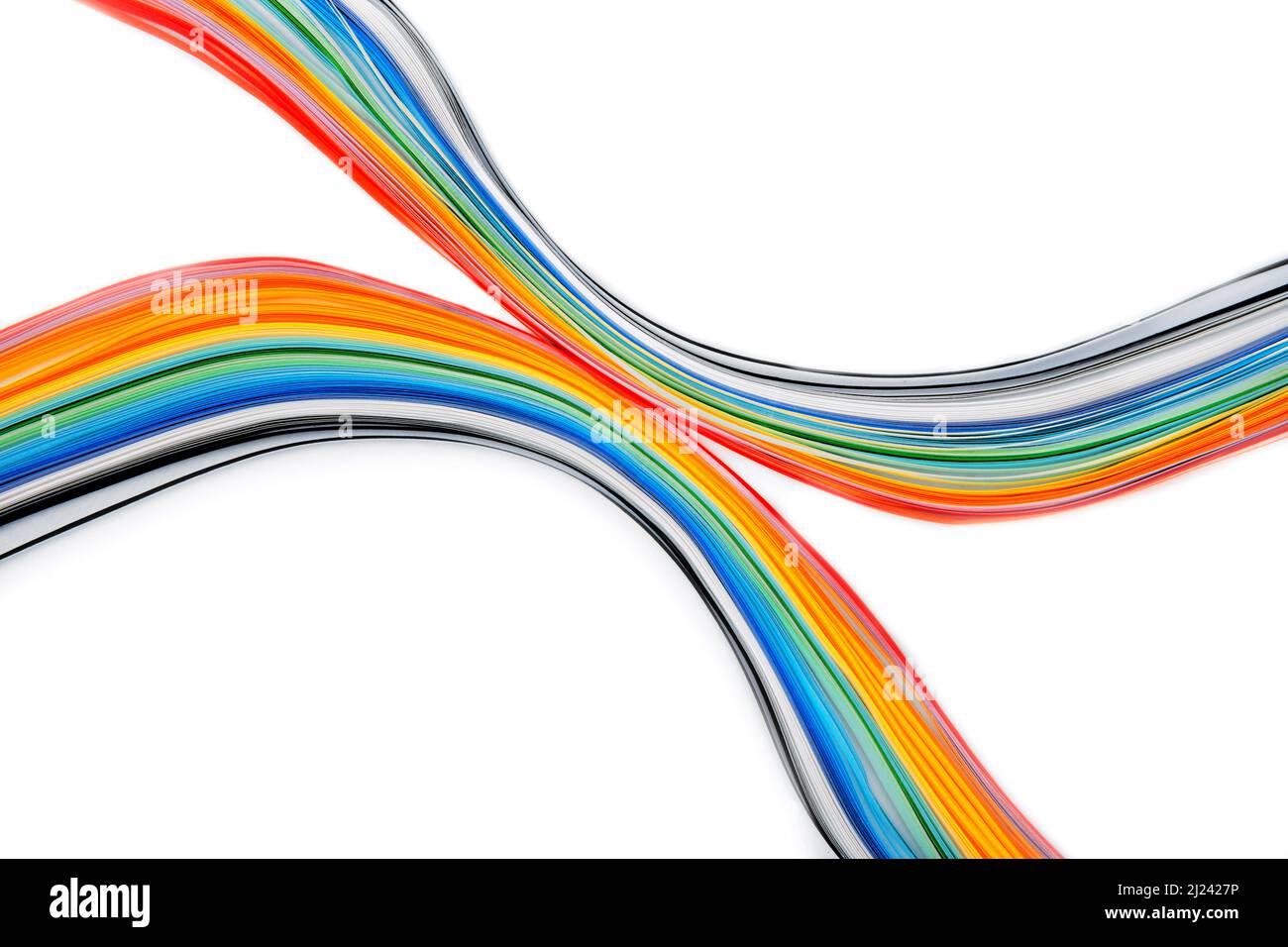 abstract of rainbow wavy colors paper texture background Stock Photo ...