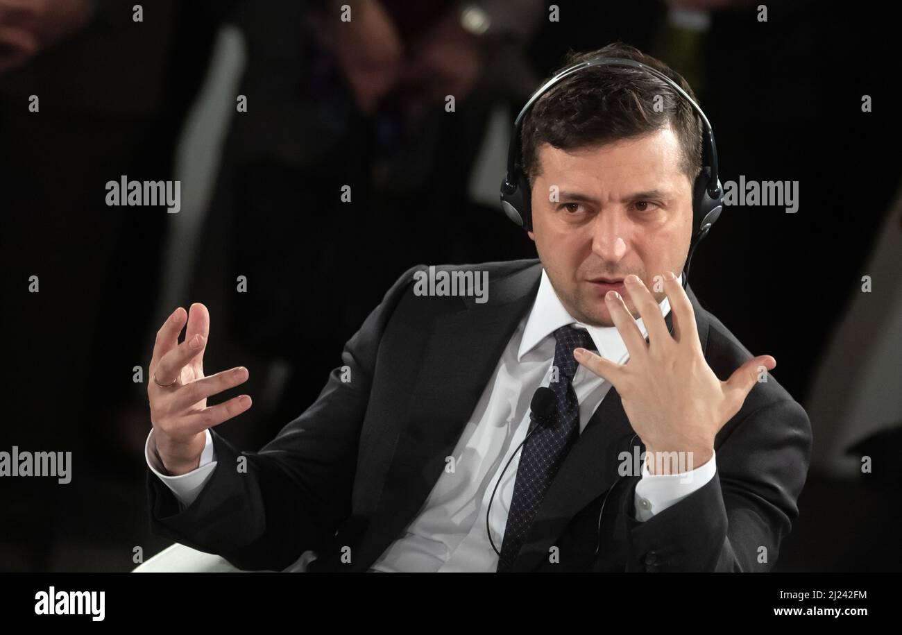 Munich, Germany. 15th Feb, 2020. President of Ukraine Volodymyr ...