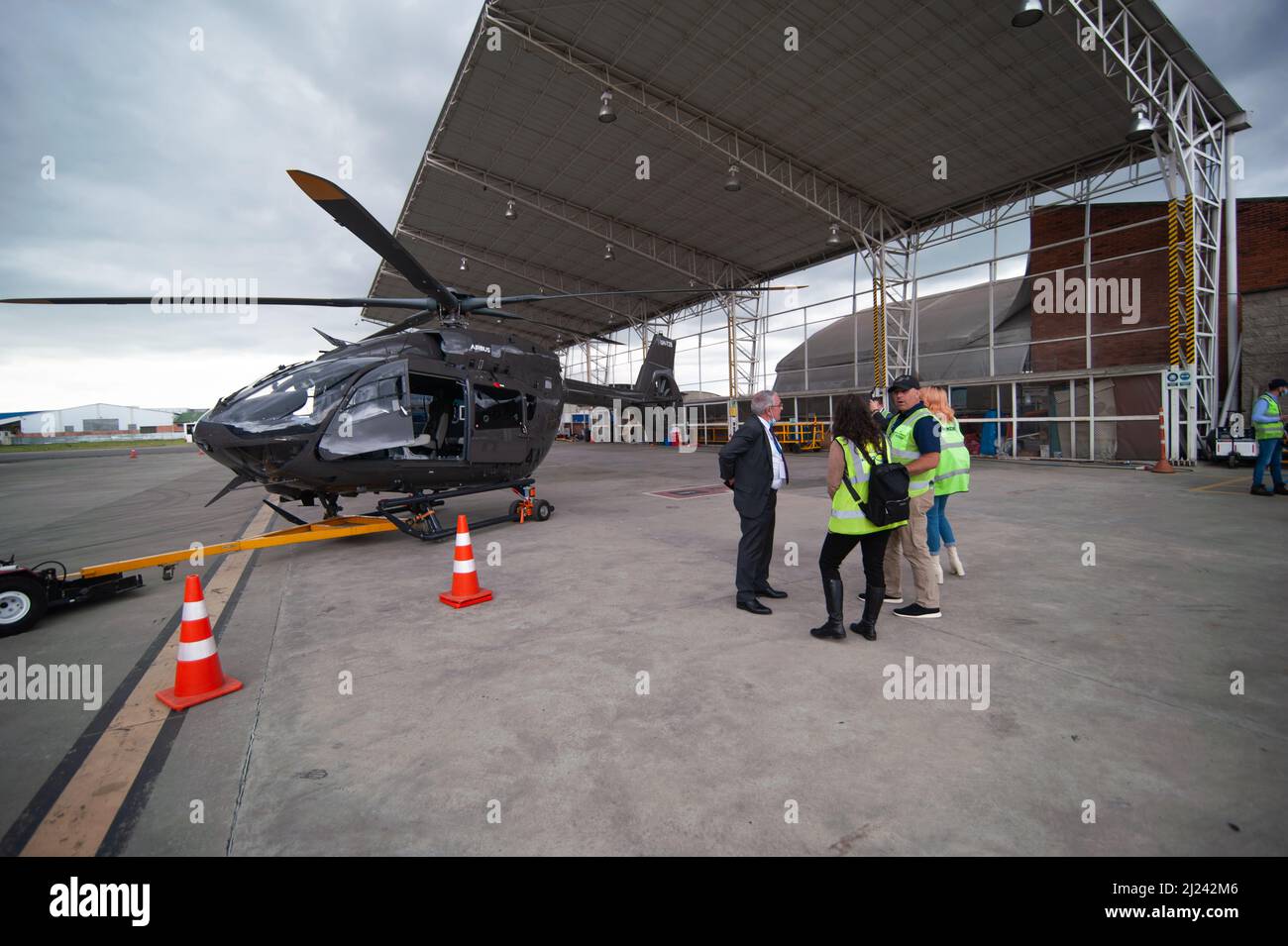 Bogota, Colombia, on March 29, 2022. The airbus H145 Helicopter is ...